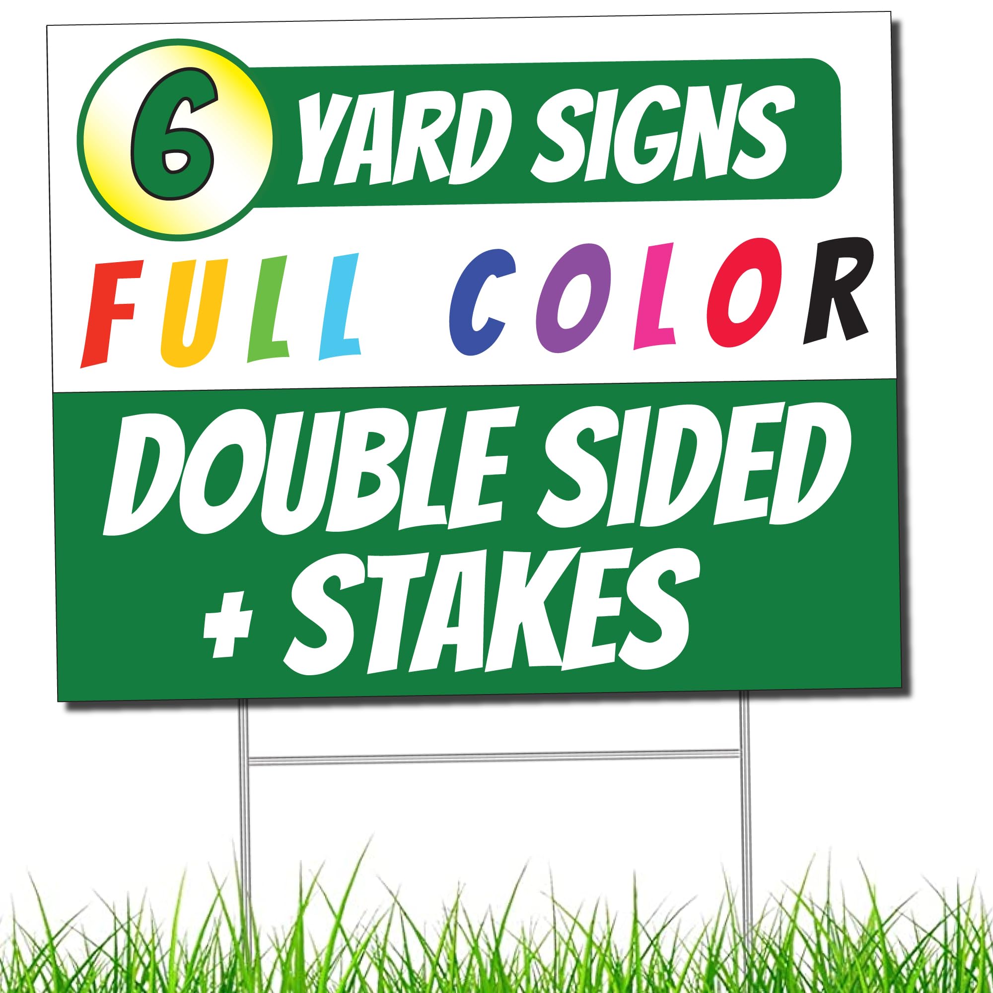 Amazon.com: 6 Pack of 24x18 inch Custom Yard Signs with Steel H Stakes ...