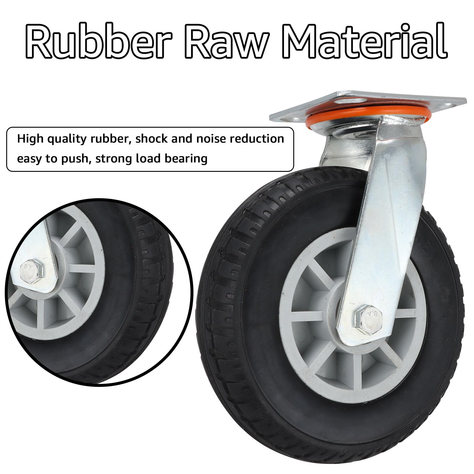 Snapklik.com : WOPPLXY 8 Inch Casters Set Of 2 Heavy Duty Caster Wheels ...