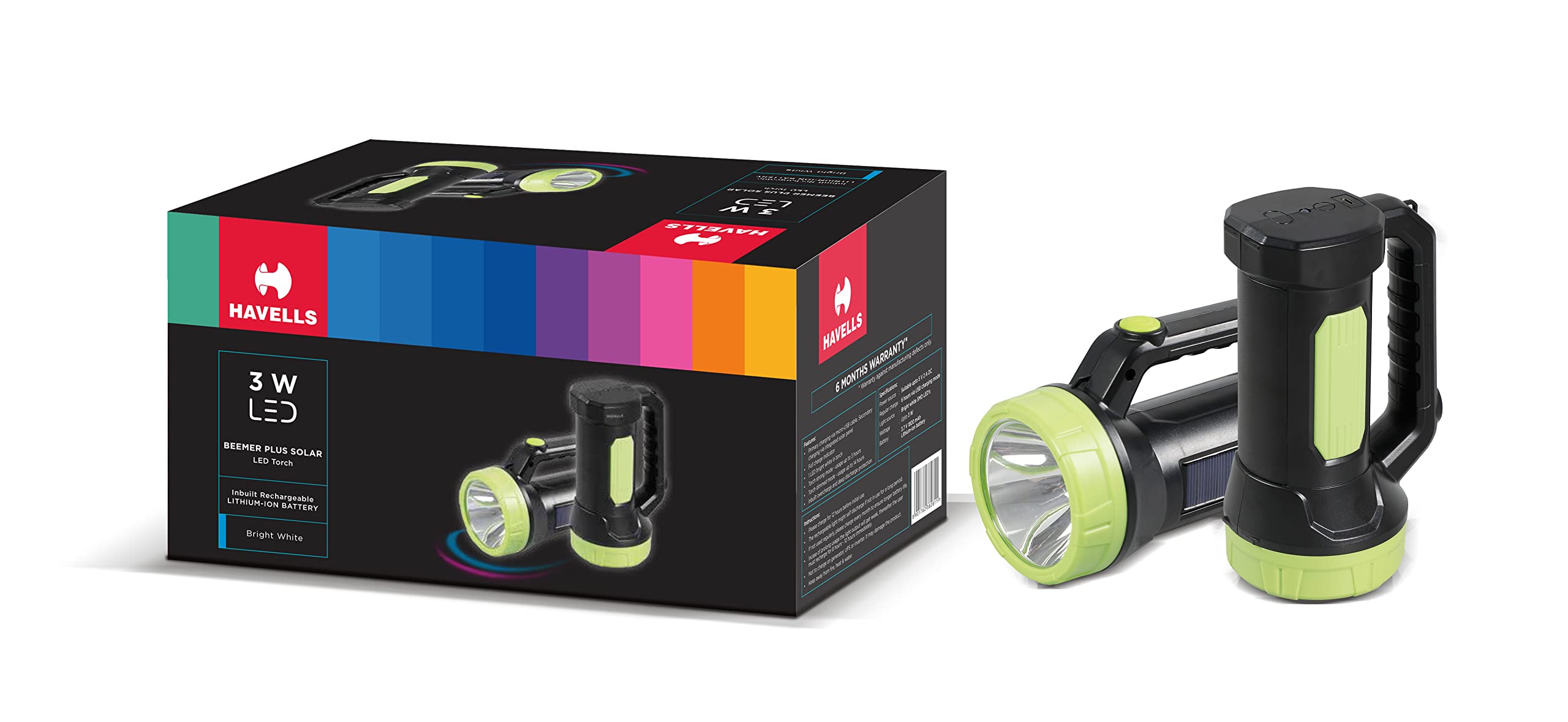 Havells 3W LED Torch|Energy Efficient|Rechargeable|Enviroment Friendly ...