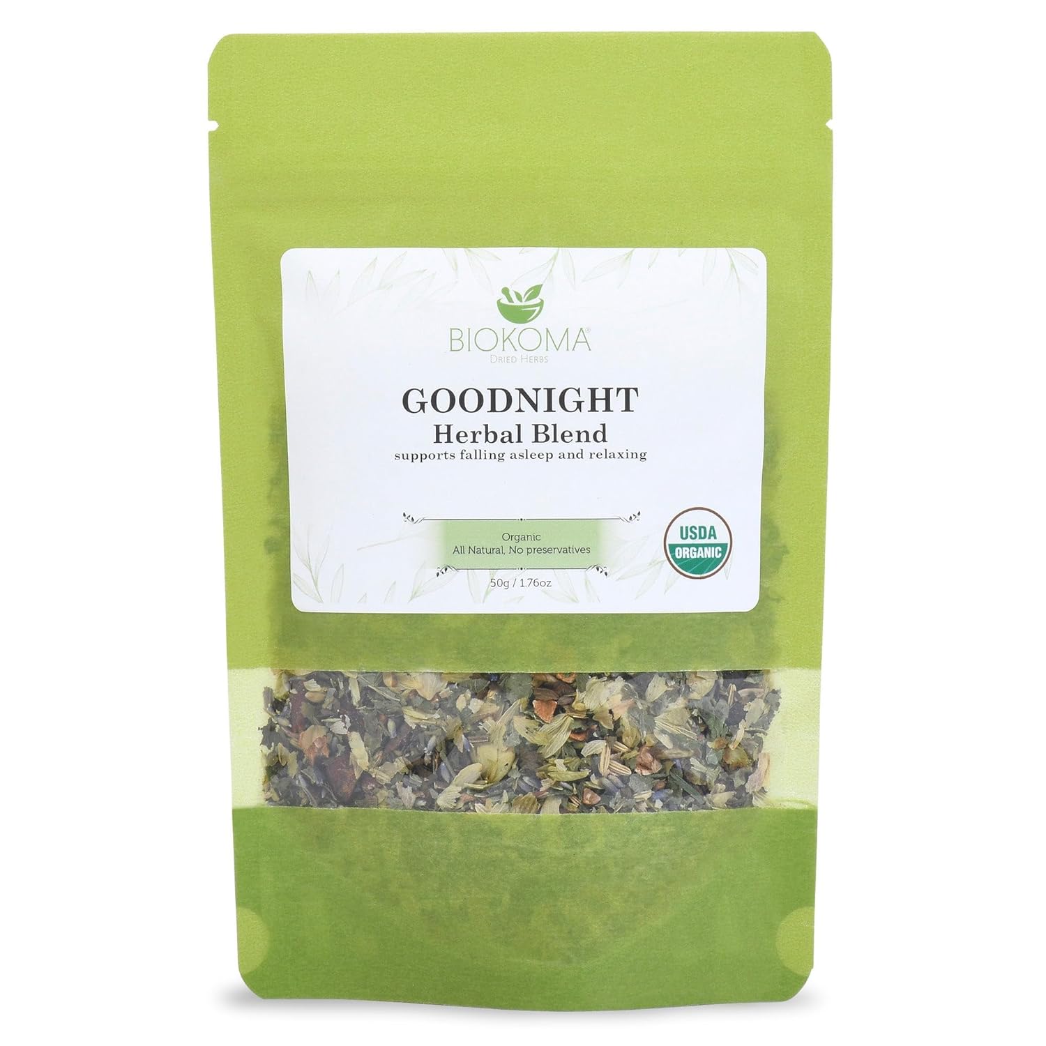 Amazon.com : Biokoma Pure and Organic Goodnight Herbal Blend, Sleep Aid ...