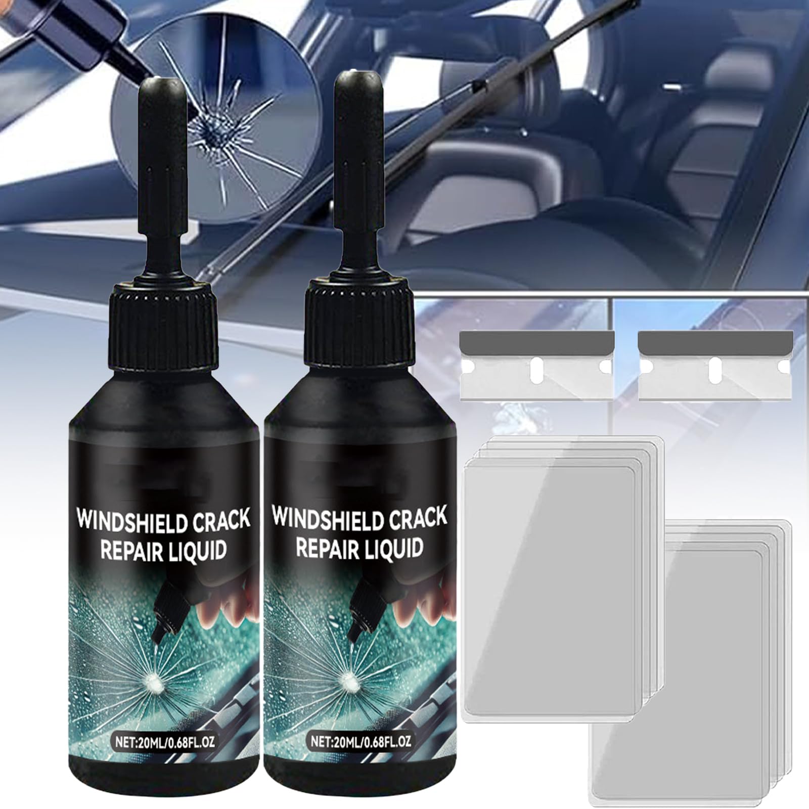 Amazon.com: Windshield Crack Repair Kit, New Glass Cracks Gone Repair ...