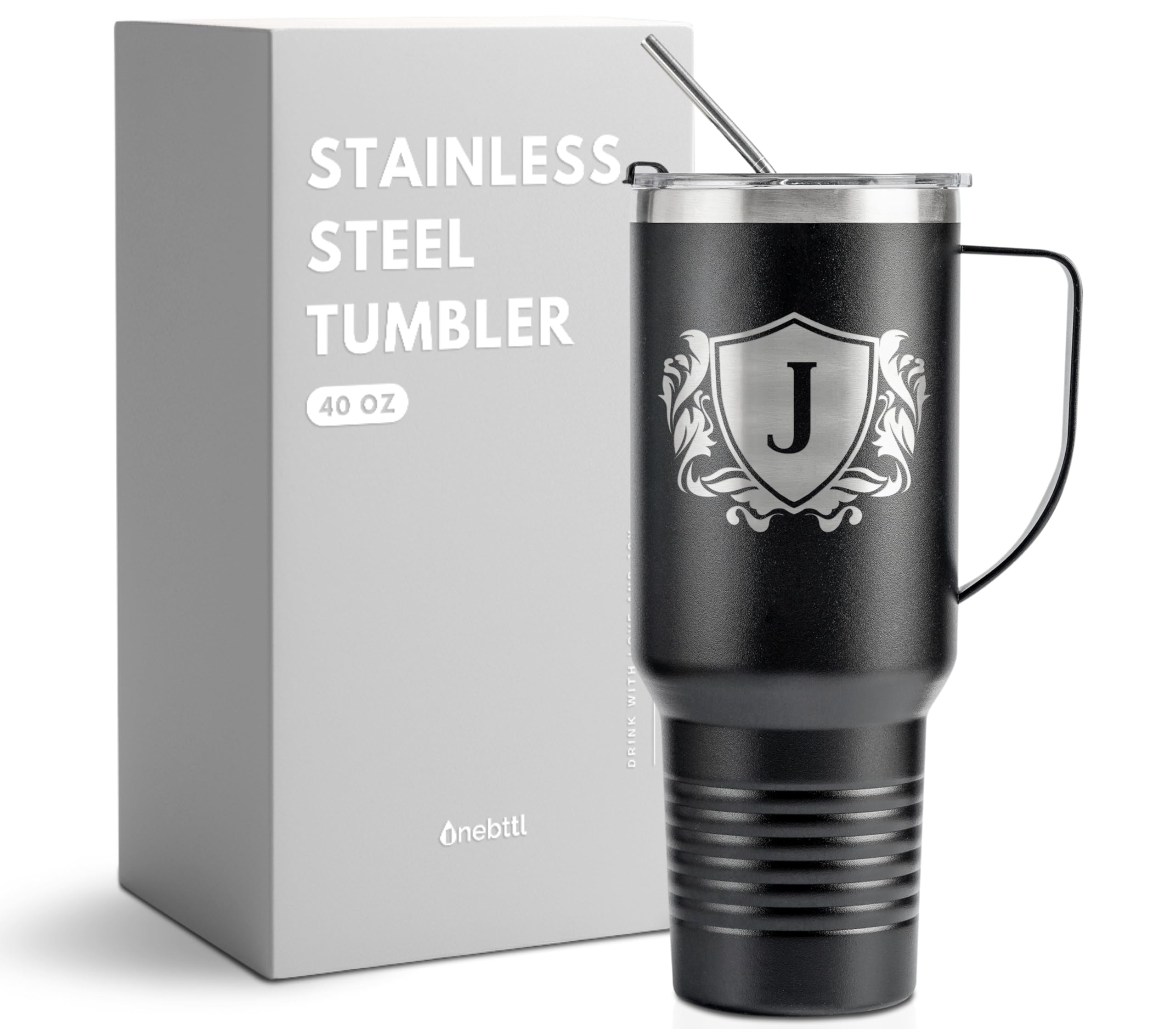 Amazon.com: Personalized Coffee Mug with Initials, Monogrammed Travel ...