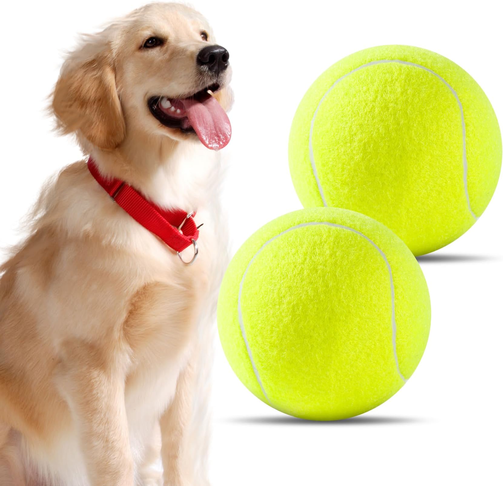 Pet Supplies : Hanaive 4 Pcs Big Tennis Ball for Dogs 8'' Inflatable ...