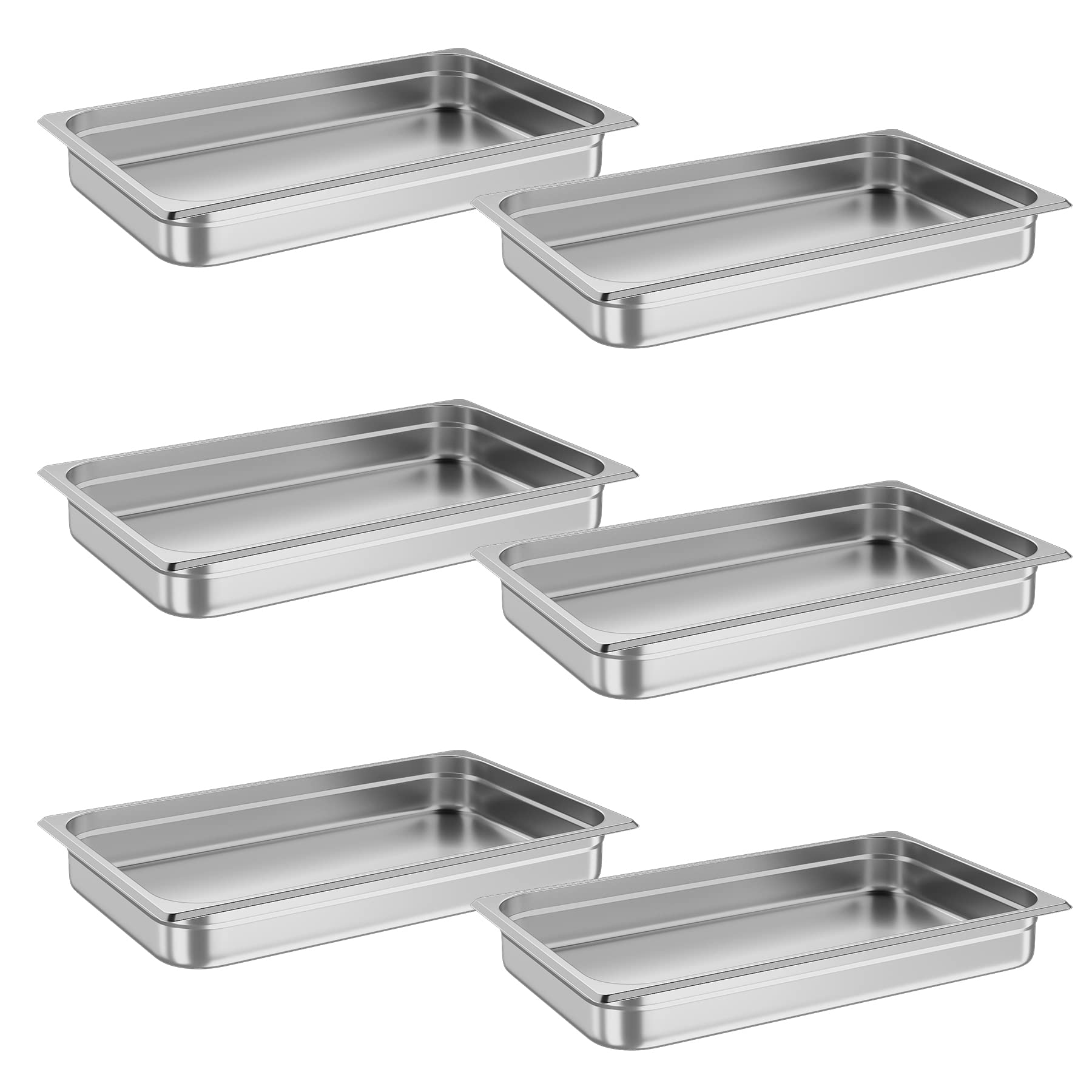 Amazon.com: Garvee 6 Pack Steam Table Pan Full Size Hotel Pan, [NSF ...