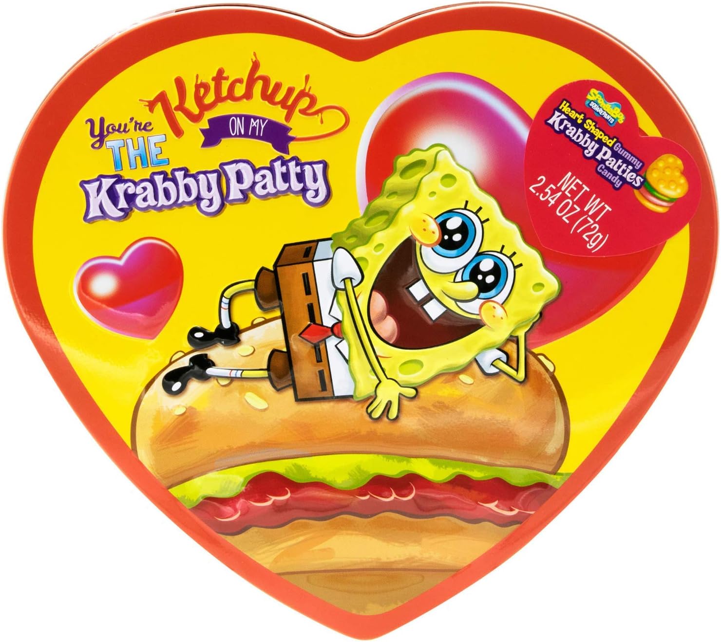 Amazon.com : SpongeBob SquarePants Heart Shaped Gummy Krabby Patties ...
