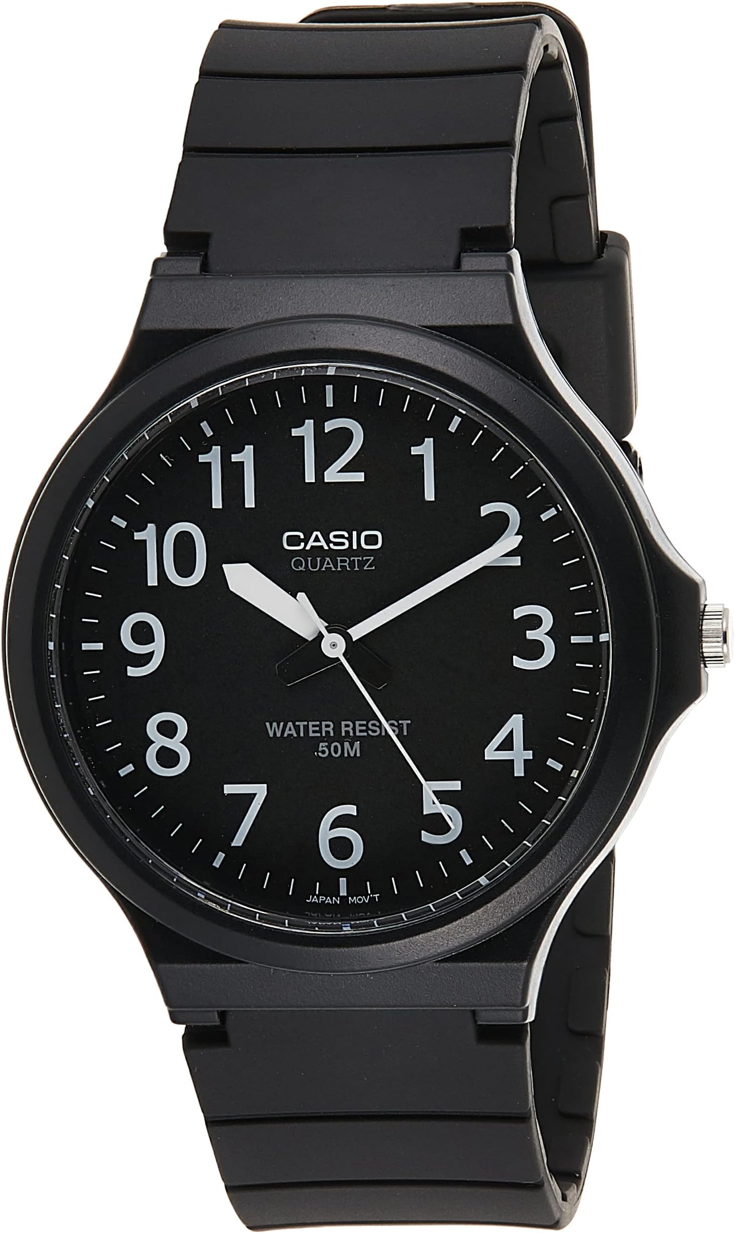 Casio Men's Black Dial Silicone Band Watch - Mw-240-1Bvdf, Analog ...