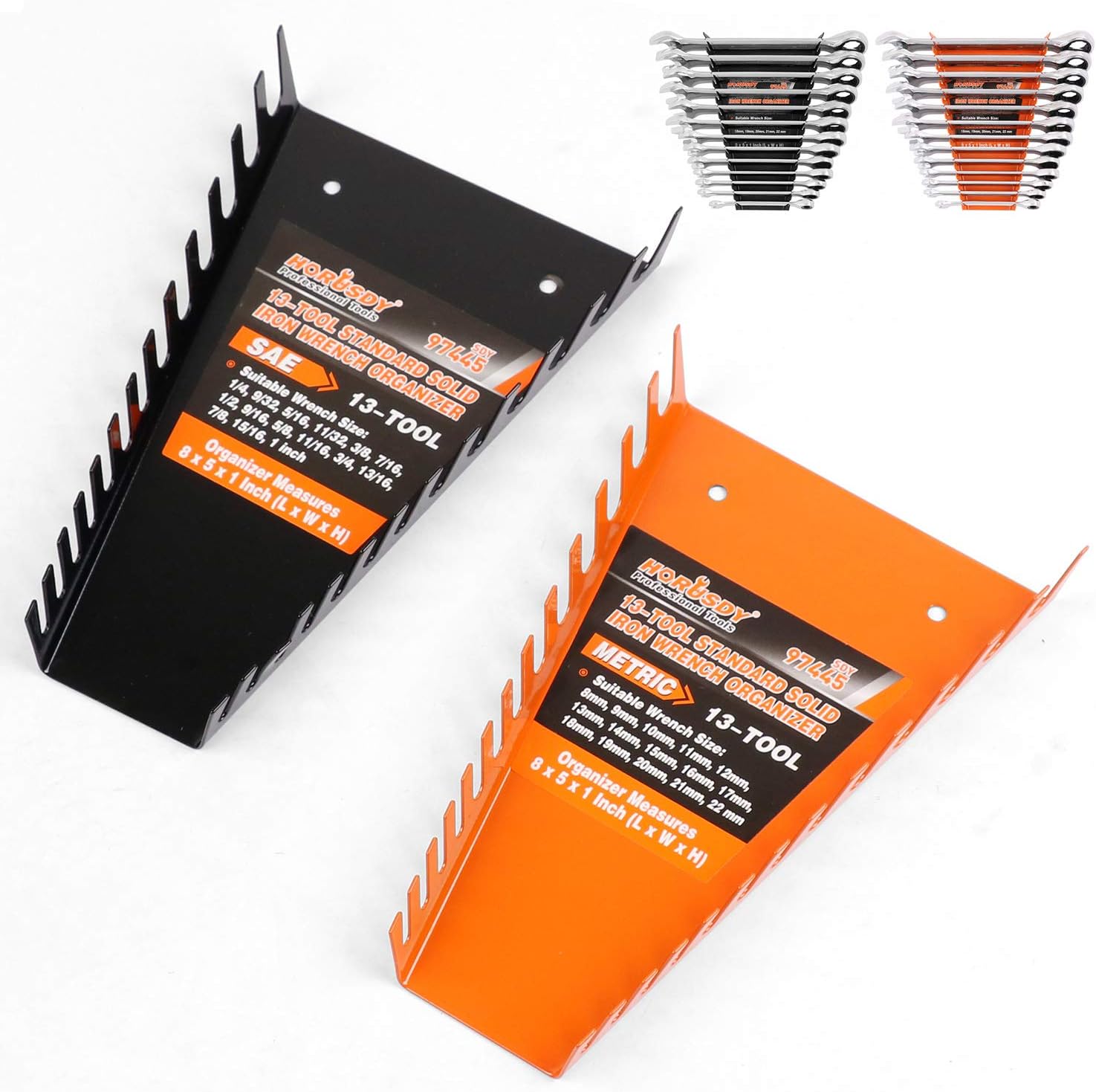 HORUSDY 2-Piece Spanner Holder, Premium Quality Wrench Storage Rack ...