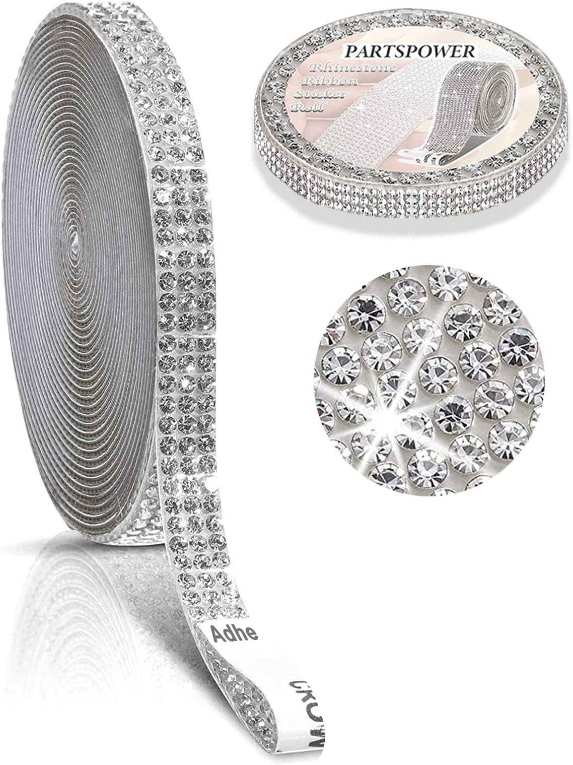 Amazon.com: 3 Yards Self-Adhesive Rhinestone Ribbon Crystal Diamond ...