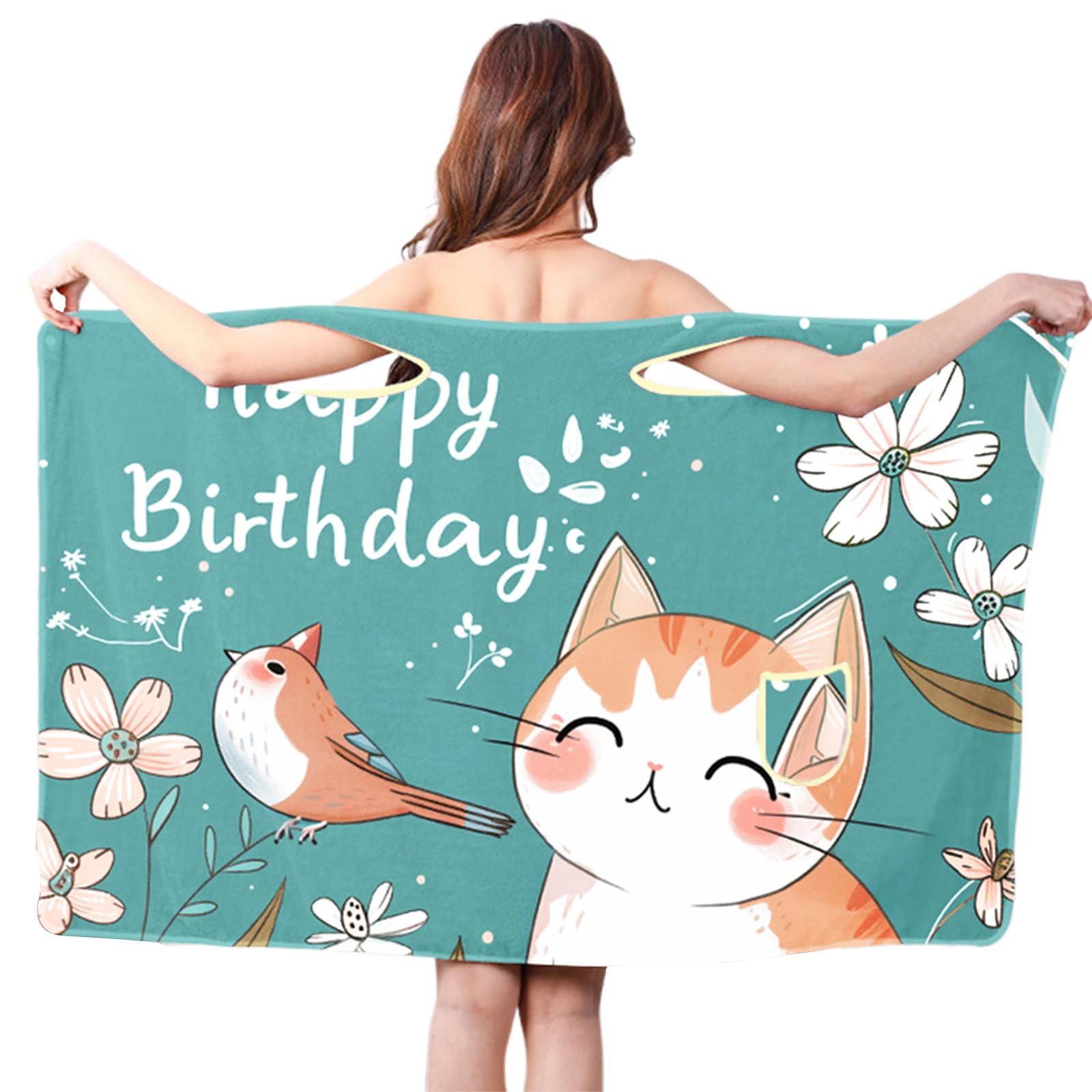 Amazon.com: FULL BE DARE Cartoon Spa Robe for Women, Spa Towel Wrap ...
