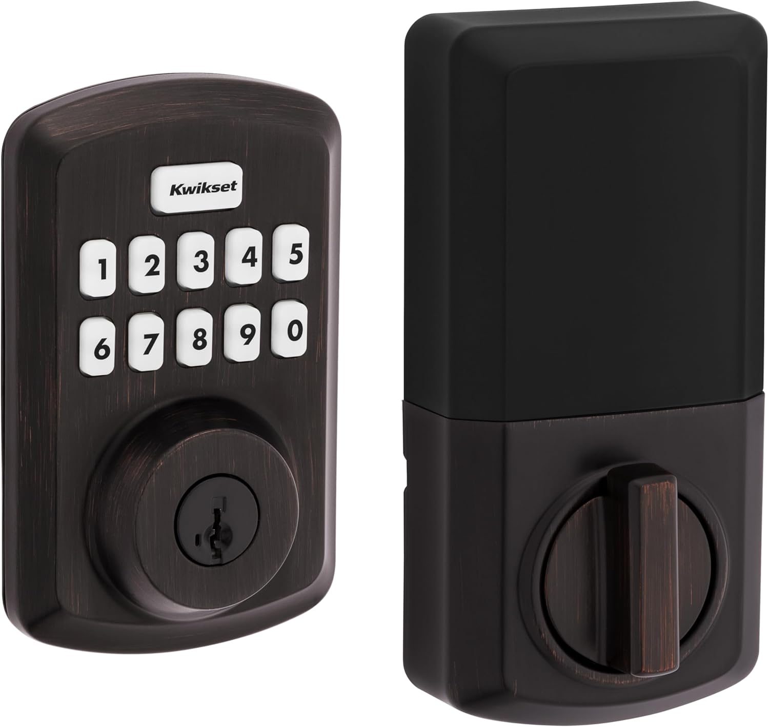 Weiser Powerbolt 3 Venetian Bronze Keyless Entry Door Lock/Deadbolt ...