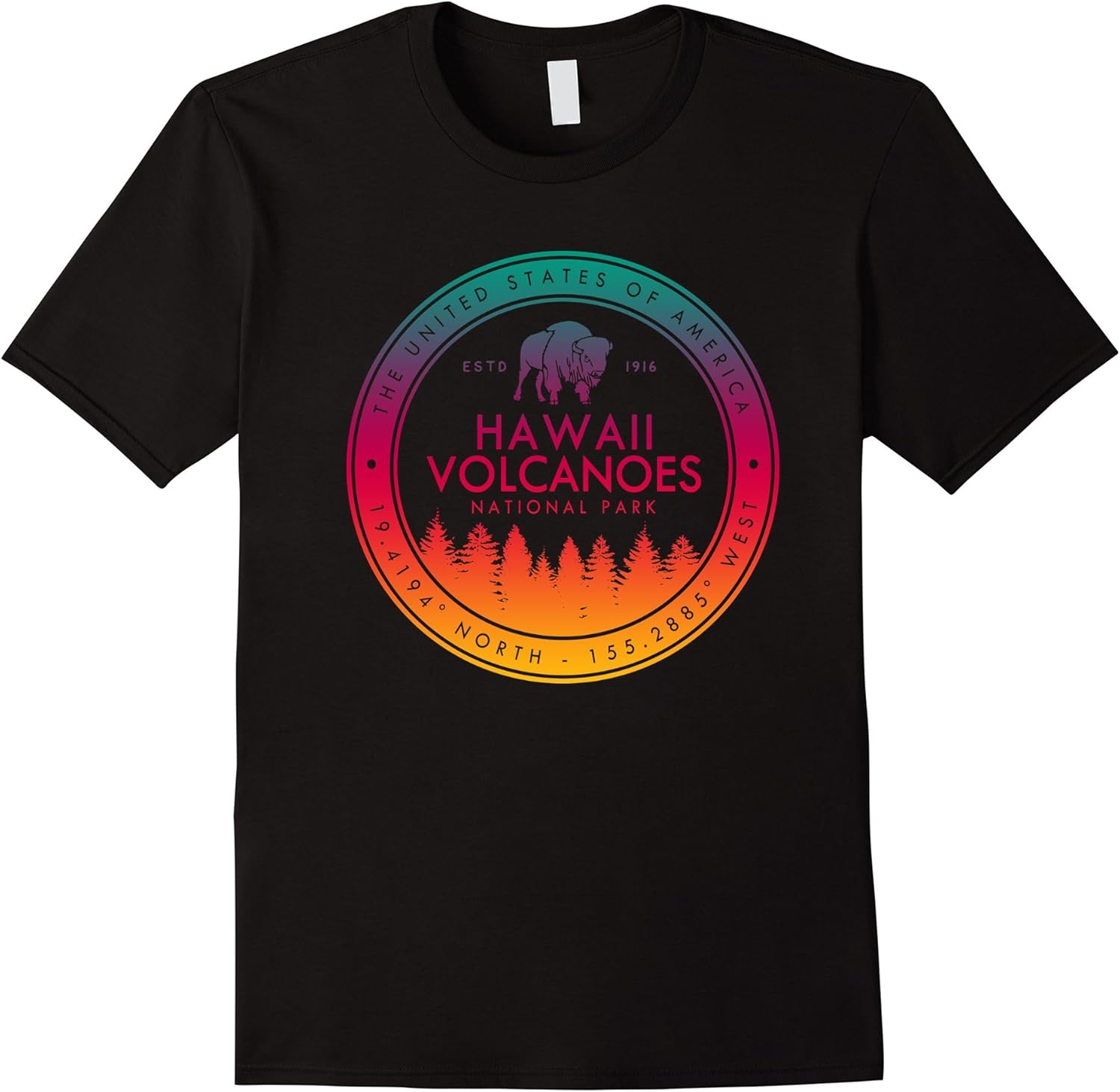 Amazon.com: Hawaii Volcanoes National Park T Shirt Vintage Emblem ...