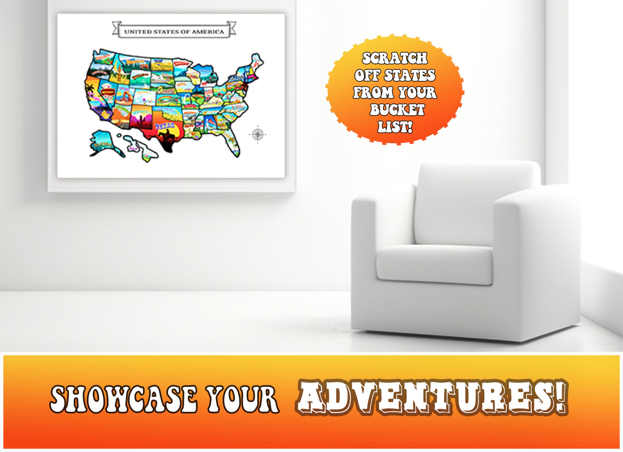 Snapklik.com : GLIBERTVILLAGEGOODS (2 Posters) Large Scratch Off Map Of ...