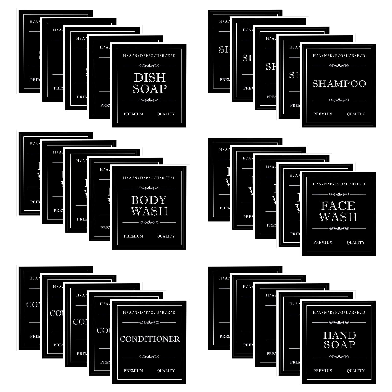 Ymapinc 30Pcs Waterproof Labels for Bottles, Removable Bathroom ...