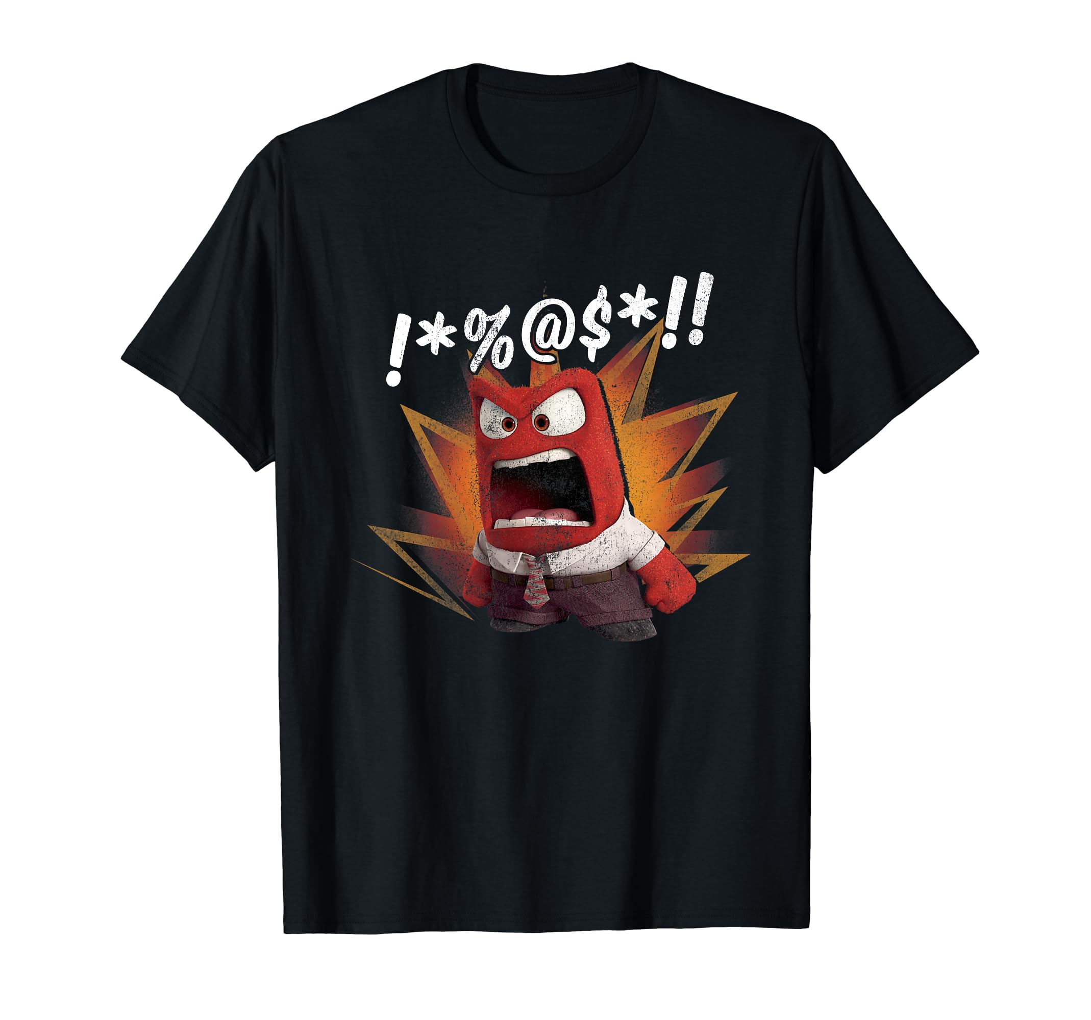 Amazon.com: Disney Pixar Inside Out Vintage Anger Fire Explosion Logo T ...