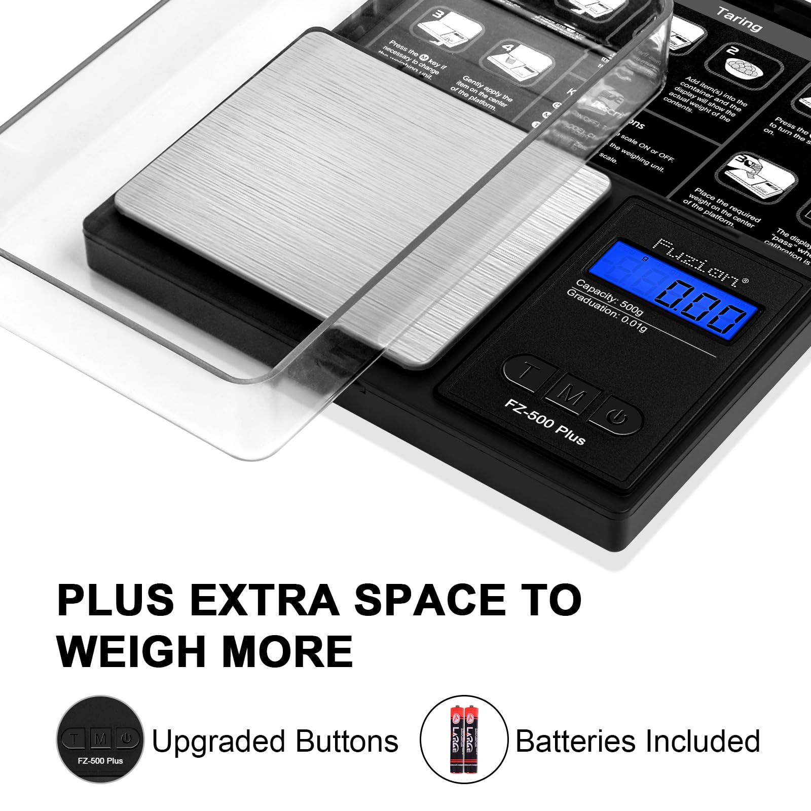 Snapklik.com : Fuzion Digital Pocket Gram Scale .01 Gram Accuracy, 500g ...