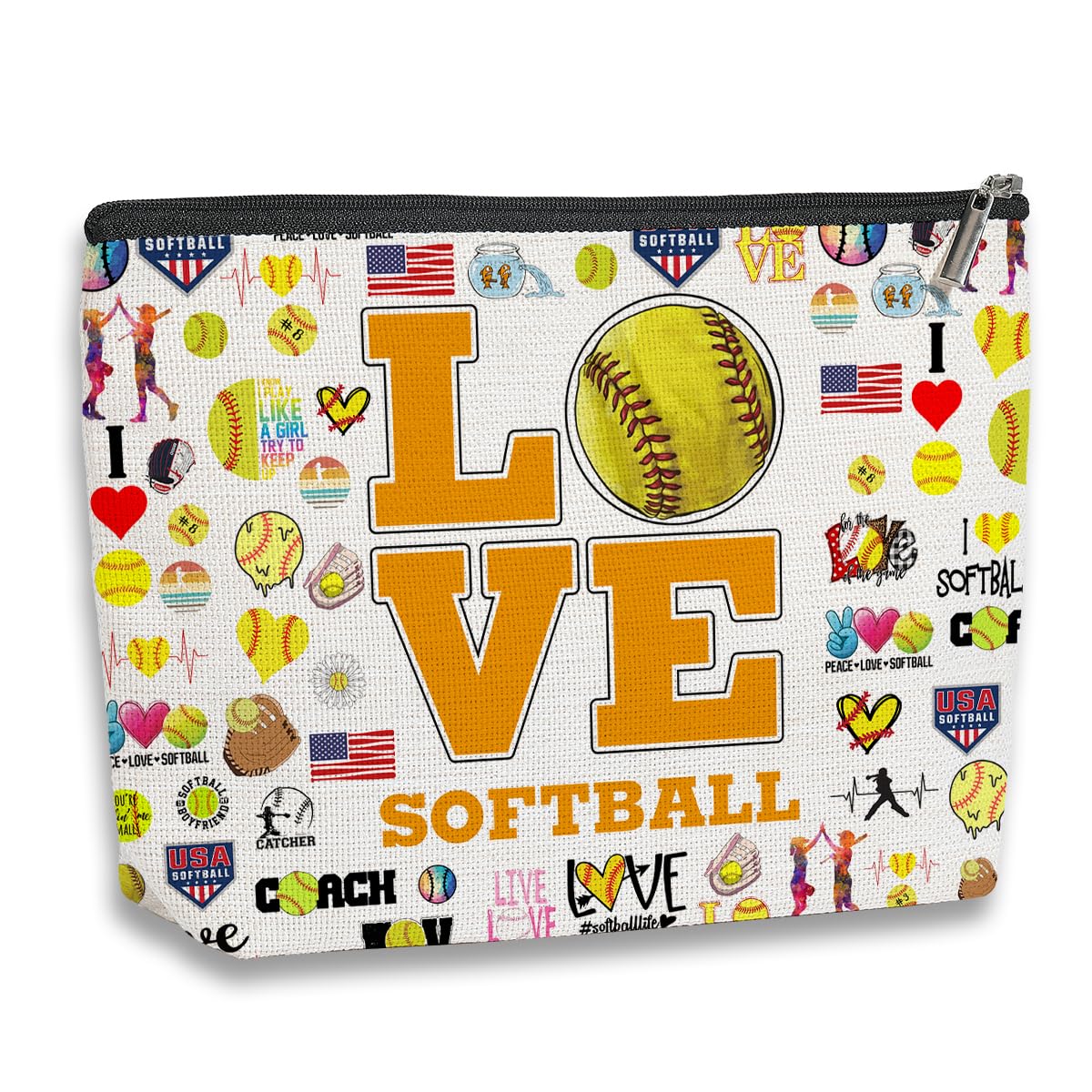 Amazon.com: kdxpbpz Softball Gifts Makeup Bag Softball Lovers Gifts for ...