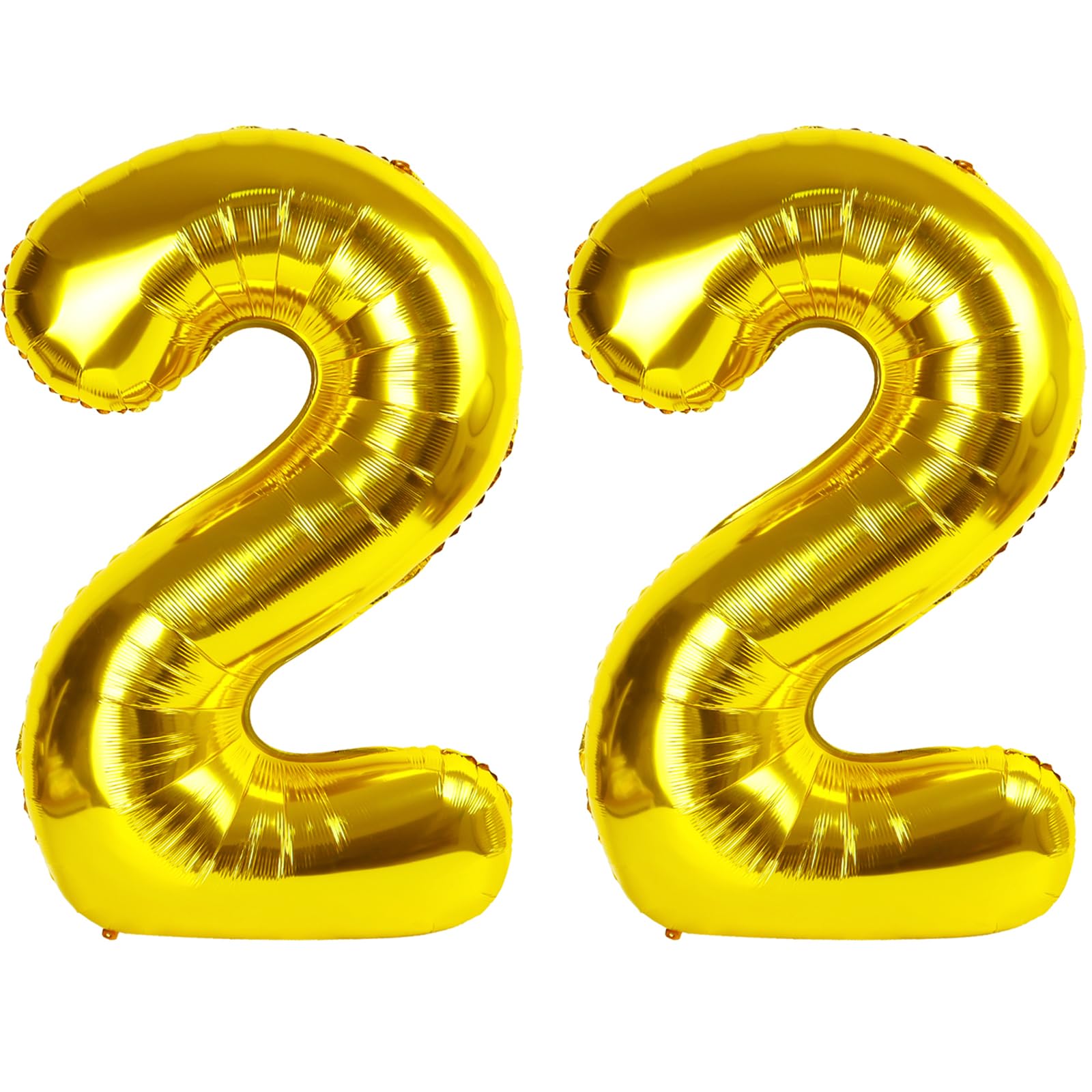 Amazon.com: 40 Inch Gold 22 Balloon Numbers, 22 Birthday Decorations ...
