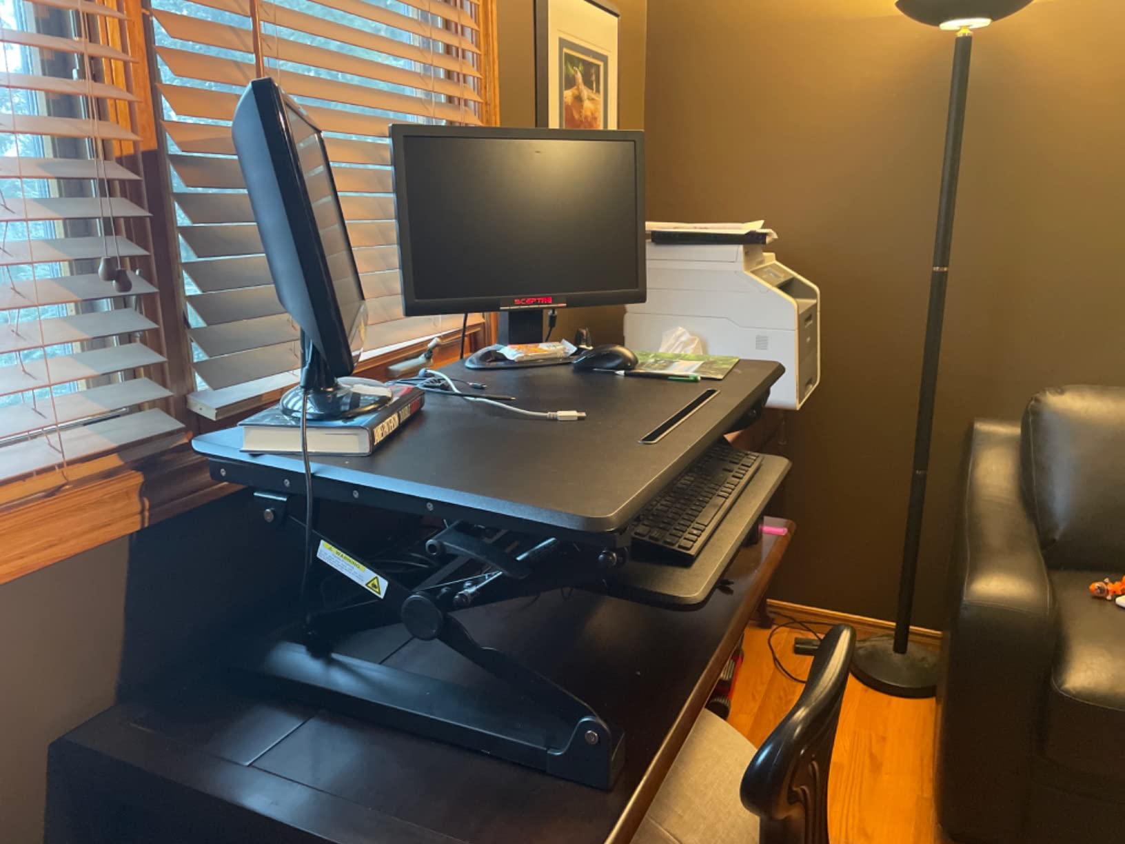 AnthroDesk 35" Standing Desk Riser (Deluxe Dual Gas Spring Model), Dual ...