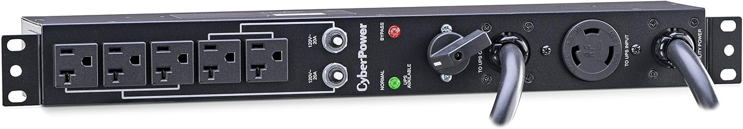 Amazon.com: CyberPower MBP30A5 Maintenance Bypass PDU, 120V/30A, 5 Outlets, 1U Rackmount ...