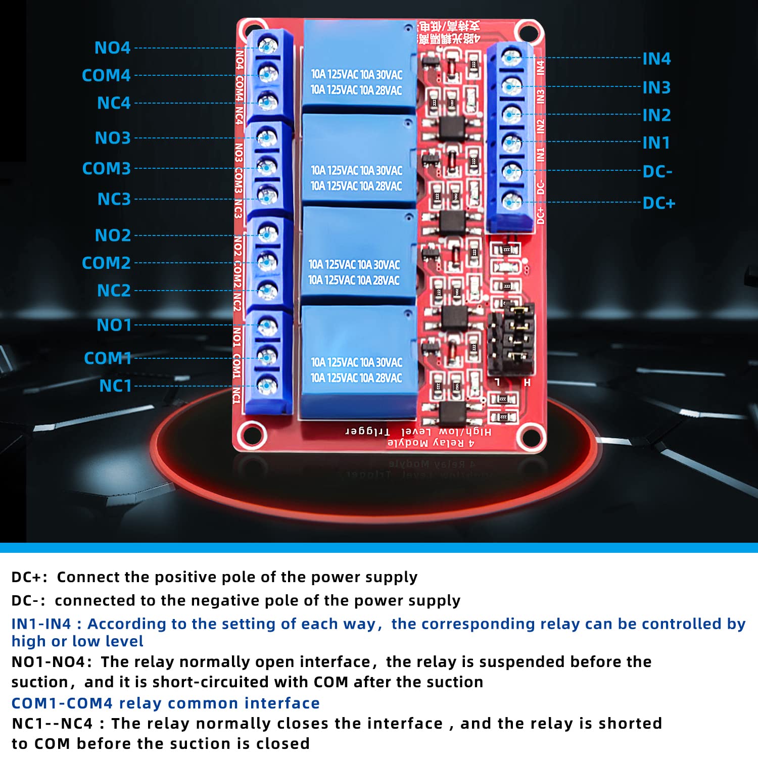 Snapklik.com : DaFuRui 4 Channel 5V Relay Module 2Pack 5V Relay Board