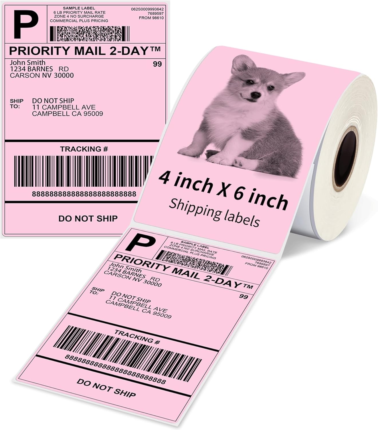 Amazon.com : 4"x 6" Direct Thermal Shipping Labels - 500 Labels/1 Roll ...