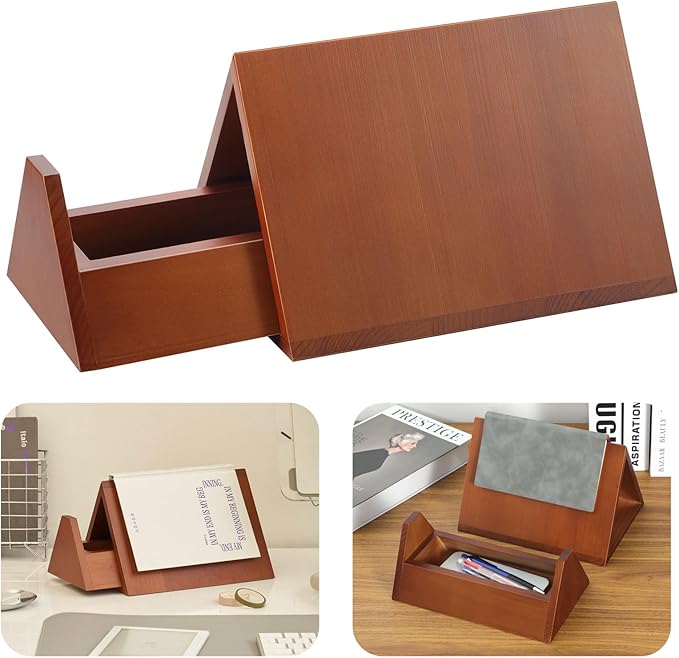 Amazon.com : Triangle Book Page Holder,Wooden Bookshelf Reading Rest ...