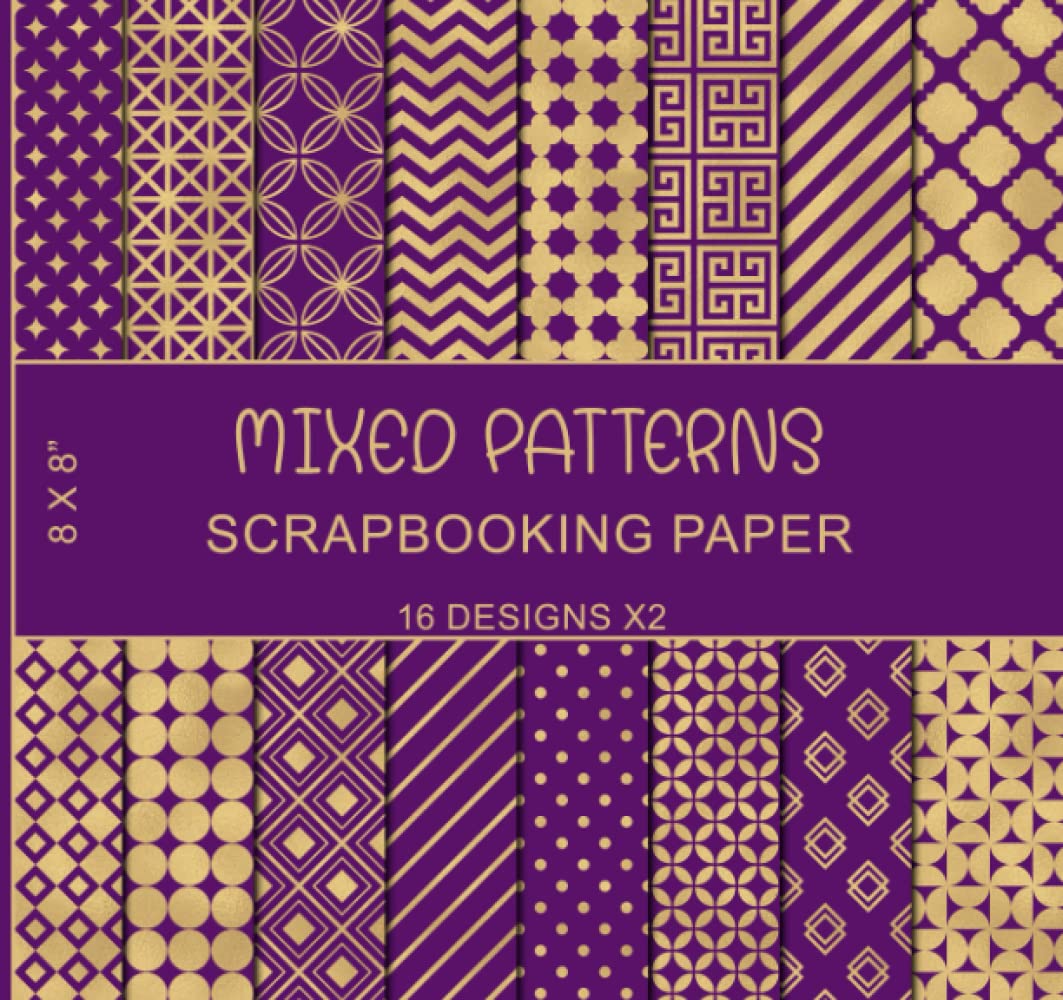 Scrapbook Paper: 16 Mixed Patterns X2, Stripes, Polkadots, Chevron ...