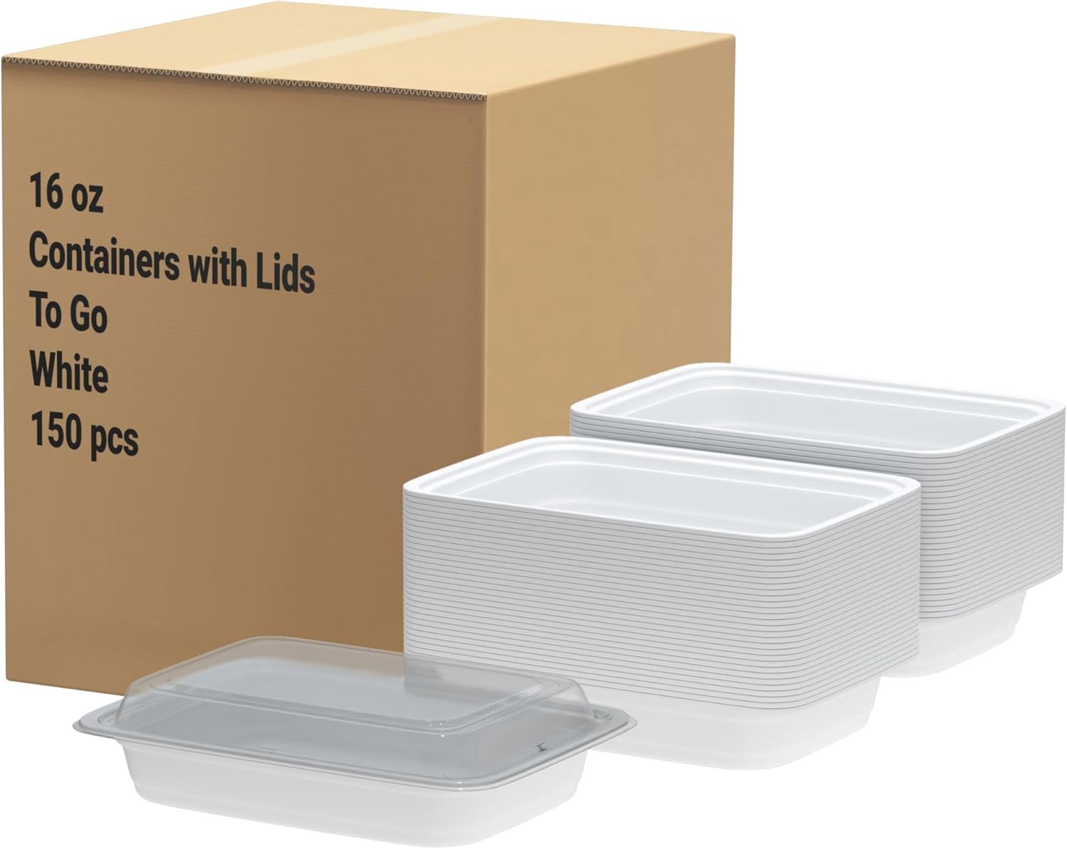 Amazon.com: Auriga 16 oz Rectangular Food Container with Lid | Case of ...