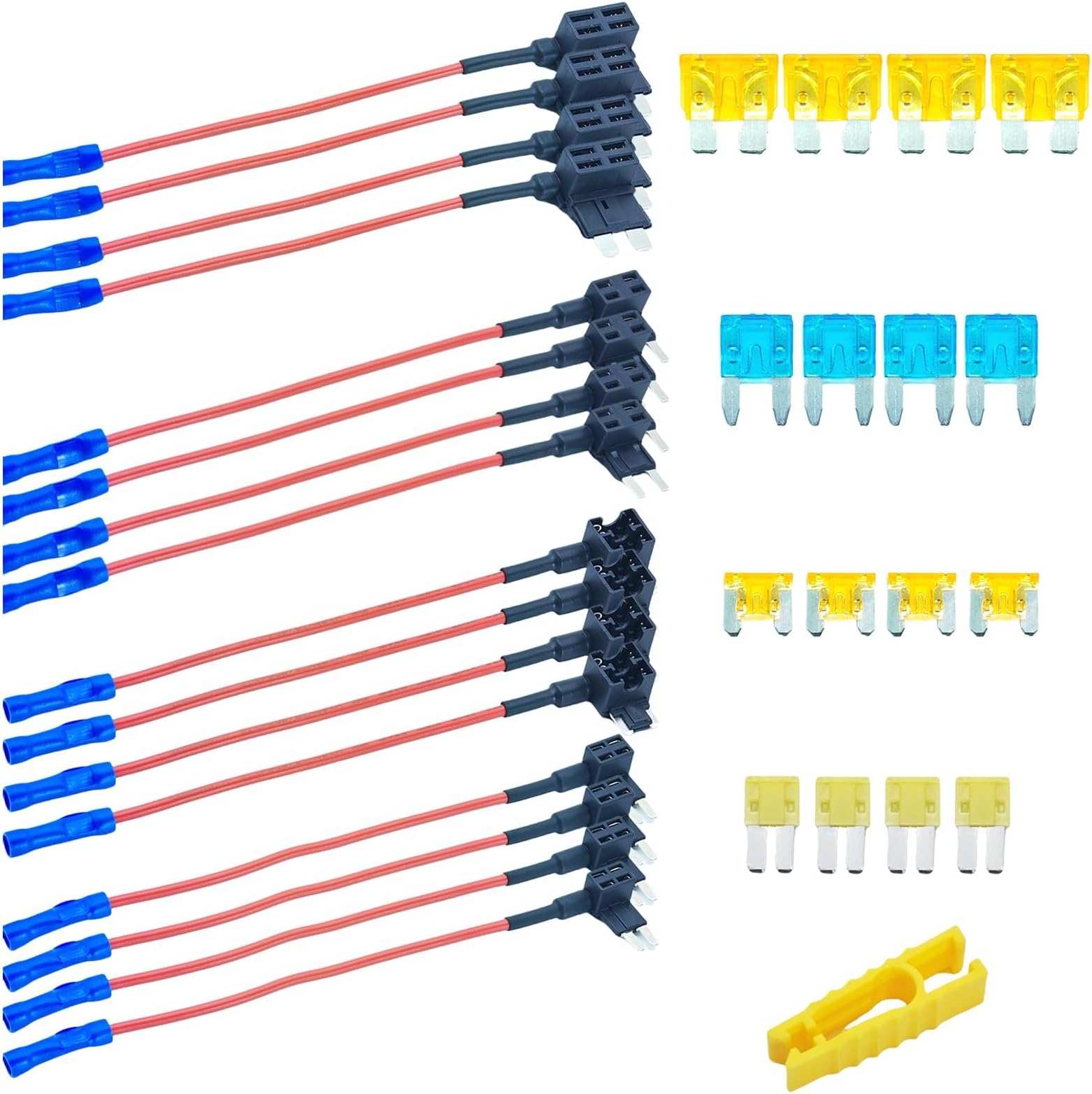 Amazon.com: 36 Pieces Fuse Taps Set, 4 Types 12V Piggy Back Fuses ...