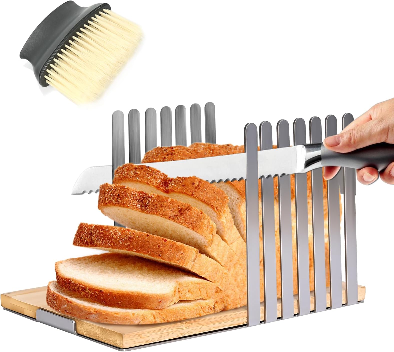 Amazon.com: TKVAZK Bread Slicer, Stainless Steel Bread Slicer for ...
