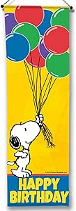 Amazon.com: Flagology, PEANUTS Snoopy Birthday Balloon Bouquet Front ...