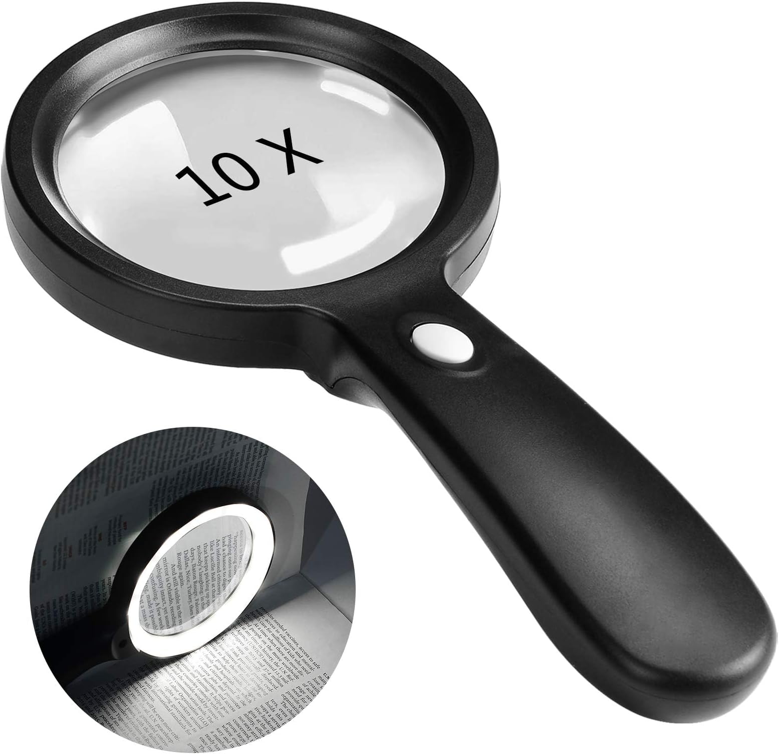 Amazon.com: Magnifying Glass with Light, 10X Handheld Large Magnifying ...