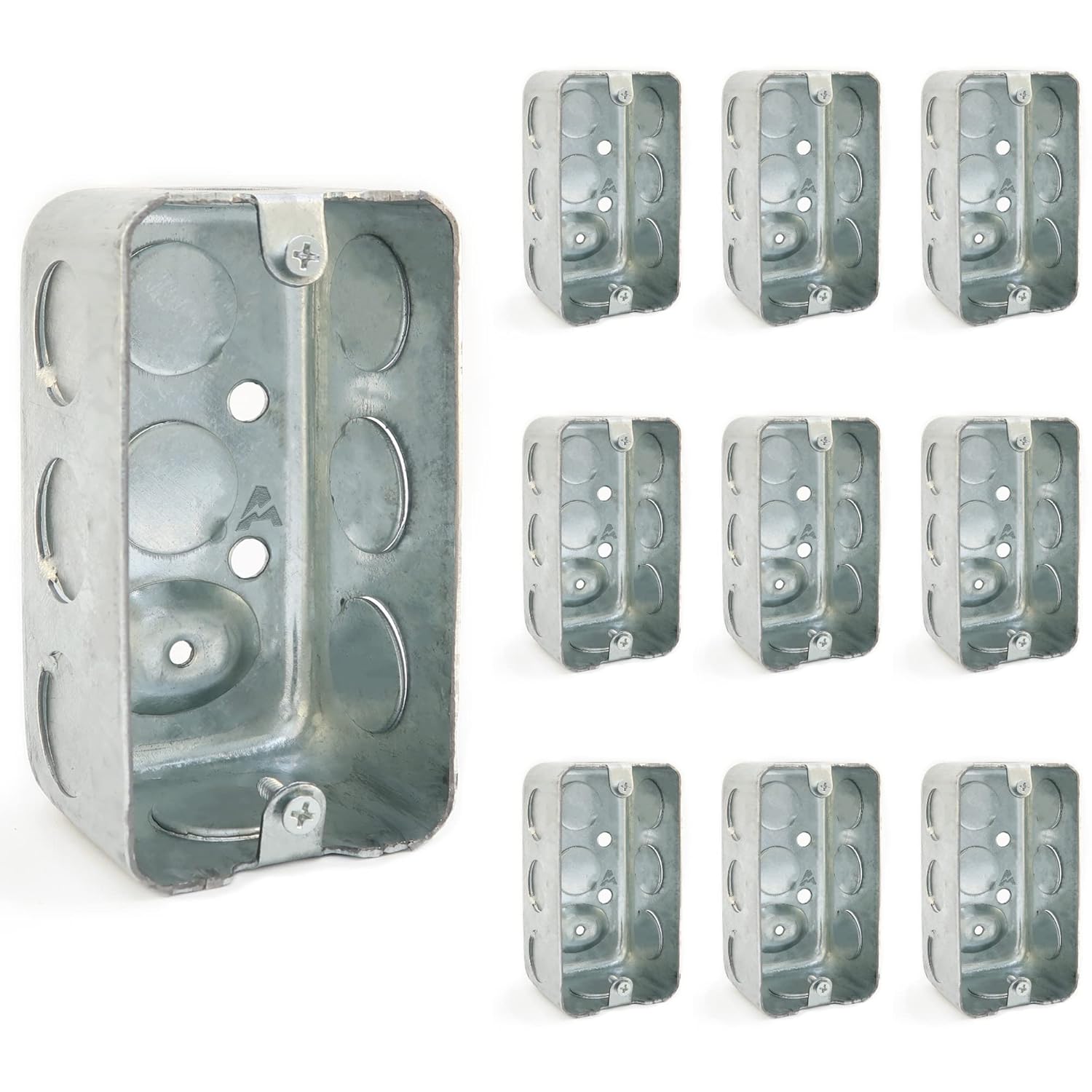 (Pack of 10) 4x2 Inch Utility Size Single Gang Electrical Box, Handy ...