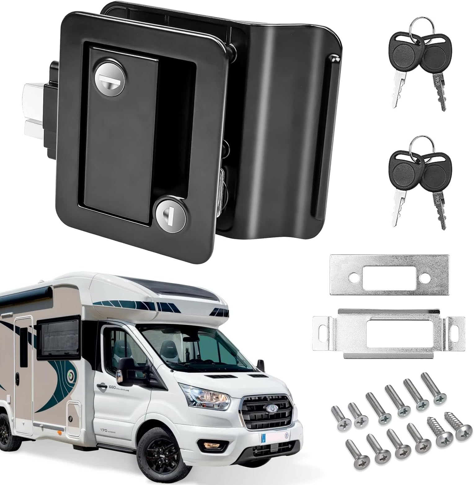 Amazon.com: RV Master- Black RV Door Lock Replacement, RV Door Locks ...