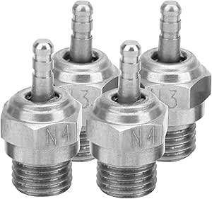 4pcs RC Glow Plugs, N3 N4 Fire Head Spark Plug Hot Engine Glow Plug RC Car Accessory Part for RC ...