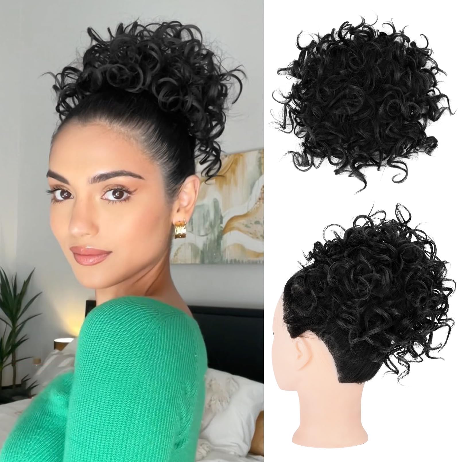 Amazon.com : HOOJIH Messy Hair Bun Hair Piece Elastic Drawstring Loose ...