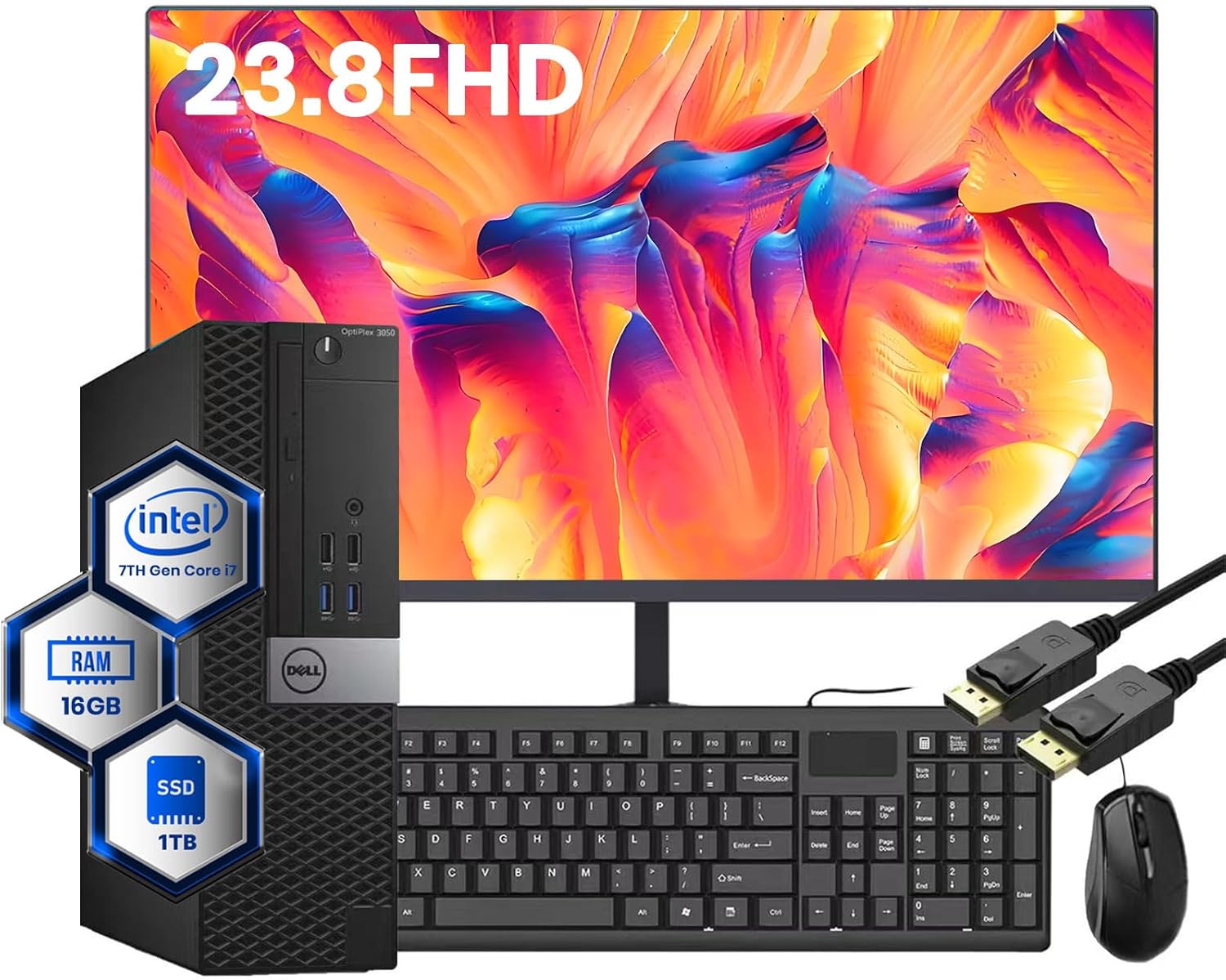 Dell OptiPlex 3050 SFF Small Form Computer Desktop and 23.8" FHD ...