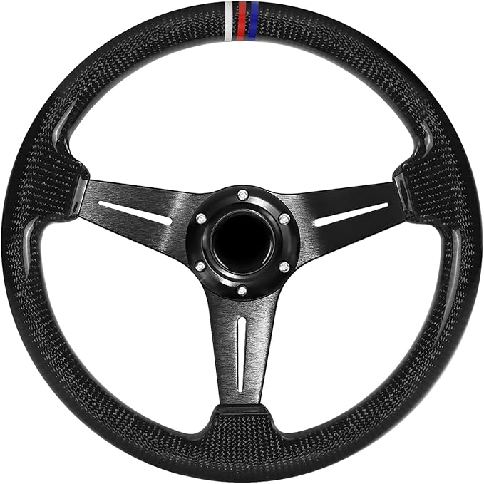 Amazon.com: QYMOPAY 14in Universal Carbon Fiber Racing Steering Wheel ...