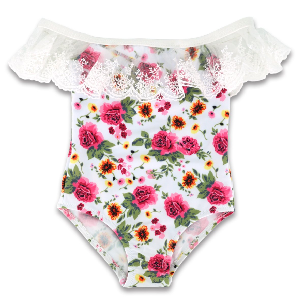 Snapklik.com : Girls One Pieces Swimsuits Cute Floral Swimwear Bathing ...