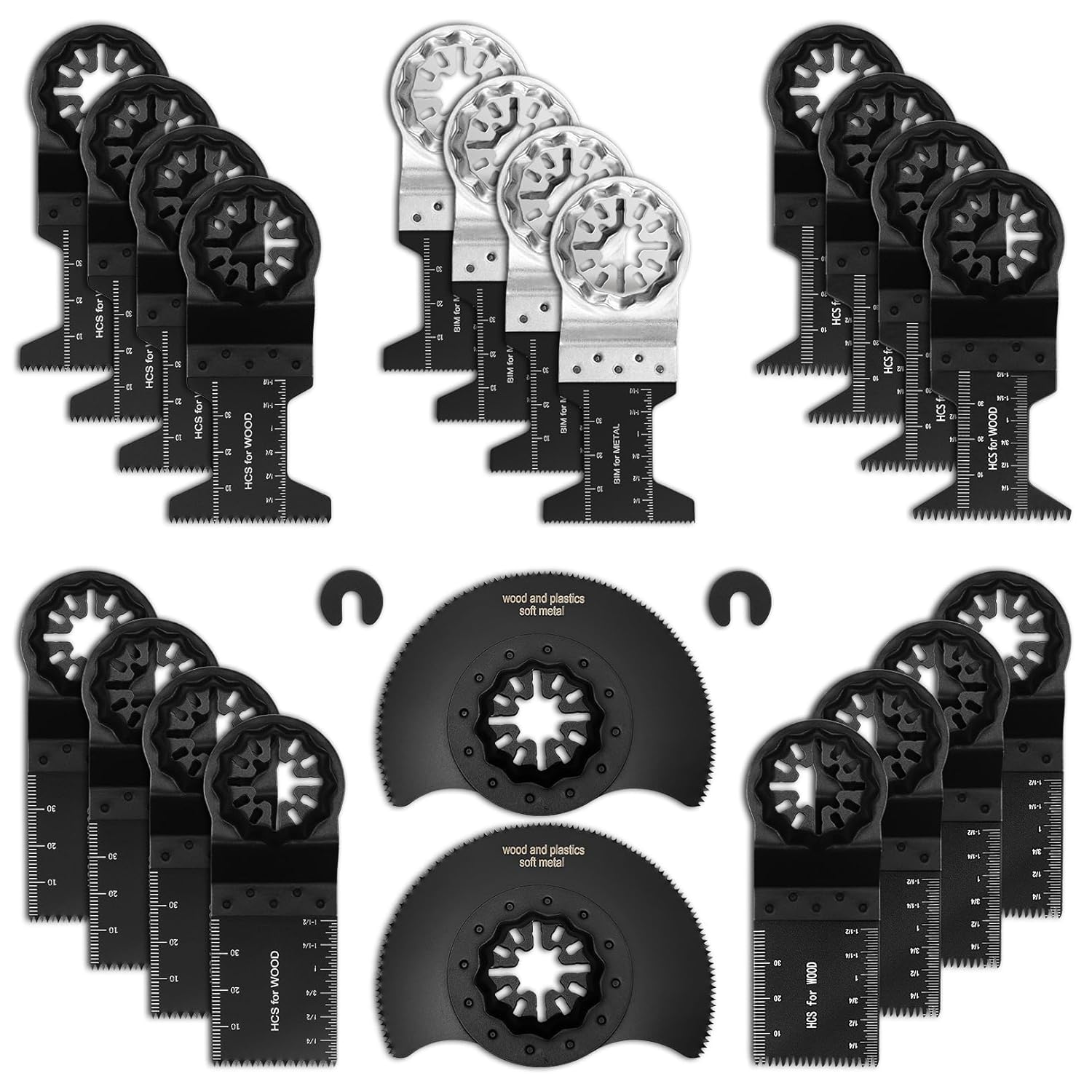 Oscillating Blades,24Pcs Multi Tool Saw Blades Set,Universal Blade Wood ...