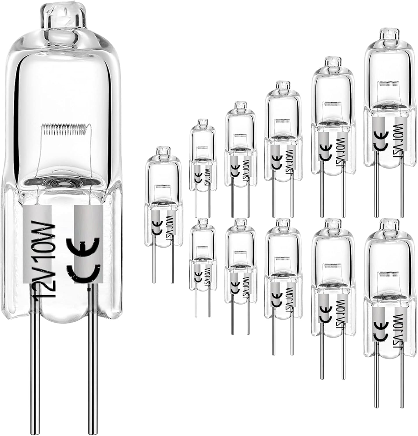 YBEK G4 Halogen Bulbs 10W 12V T3 JC Type 2 Pin Base Replacement for ...