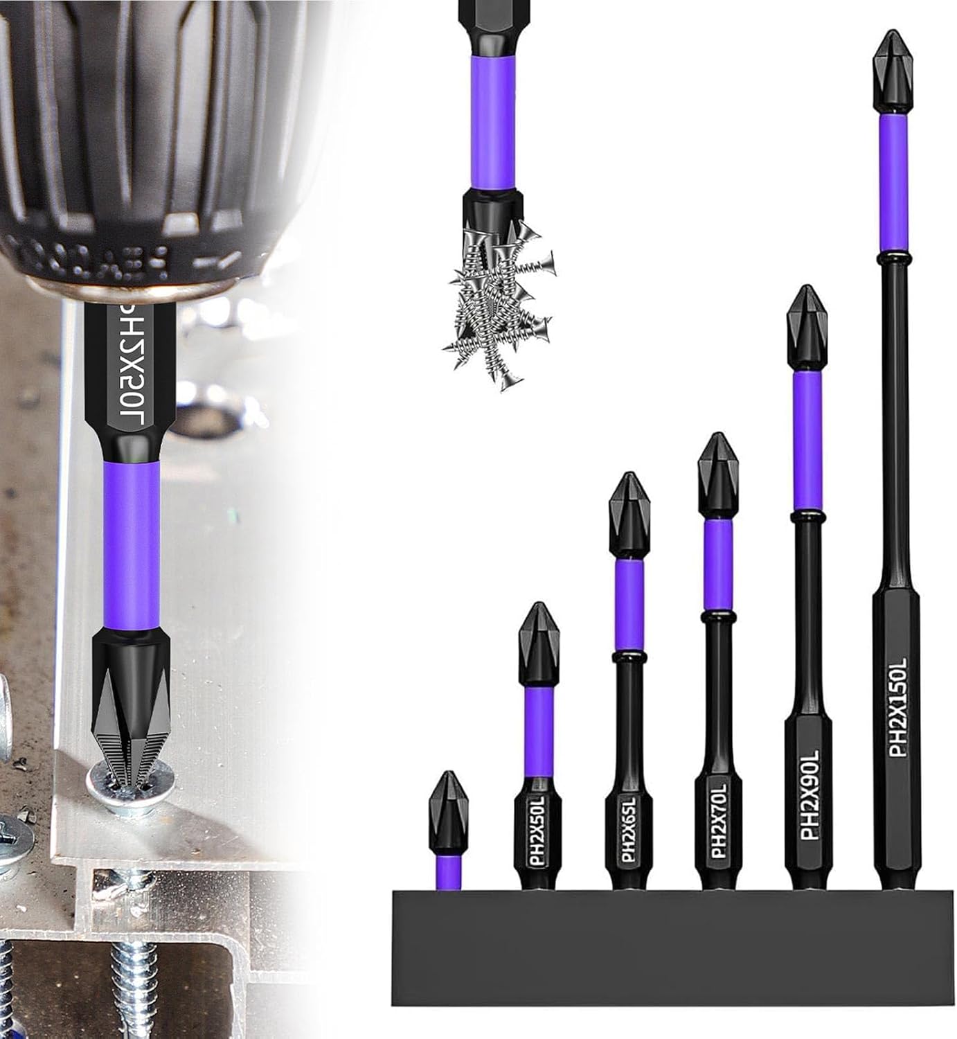 6/12Pcs Upgraded High Hardness and Strong Magnetic Bit, Phillips ...