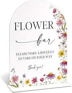 Amazon.com: 6x8" Flower Bar Sign for Wedding Table Decor, Wild Flower ...