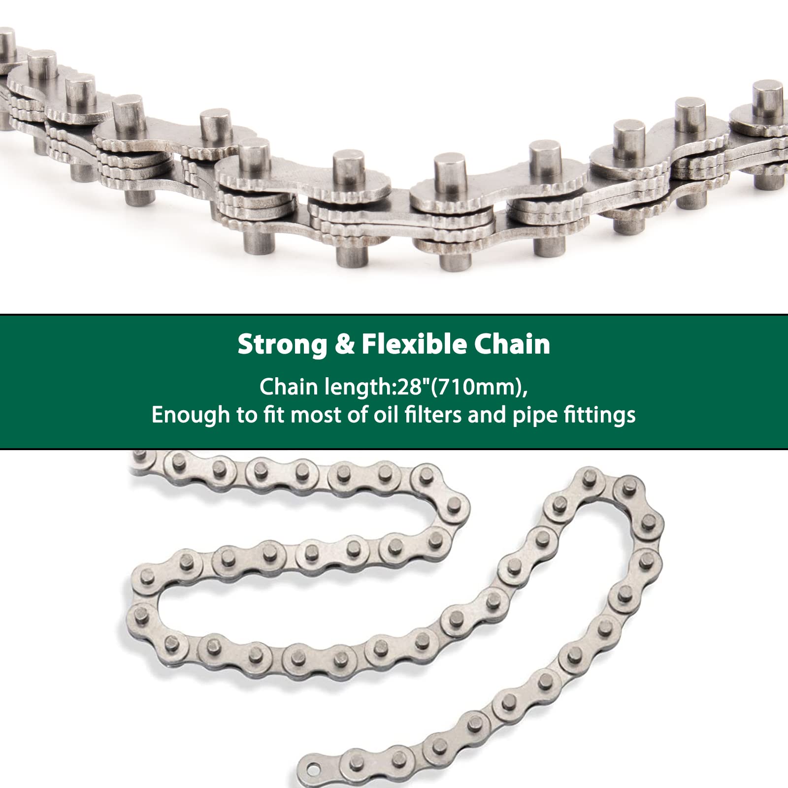 Snapklik.com : Heavy Duty Chain Wrench 15 Inch Adjustable Ratcheting Oil Fuel Filter Chain ...