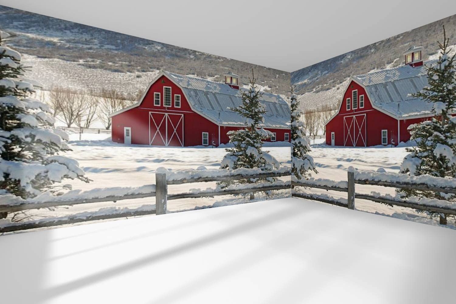 Winter Computer Wallpaper With Barns Christmas Barn Stock Photos,