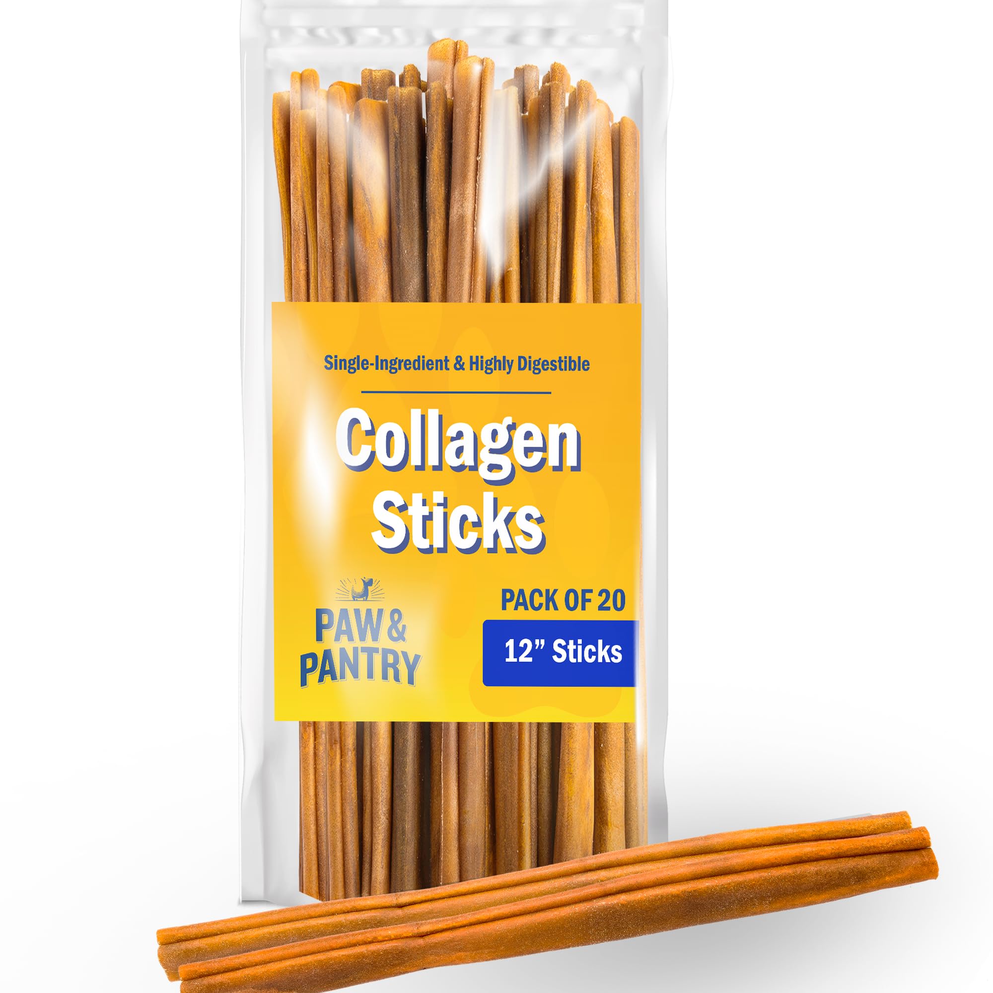 Amazon.com : Paw & Pantry 12" Beef Collagen Sticks for Dogs (20 Pk ...