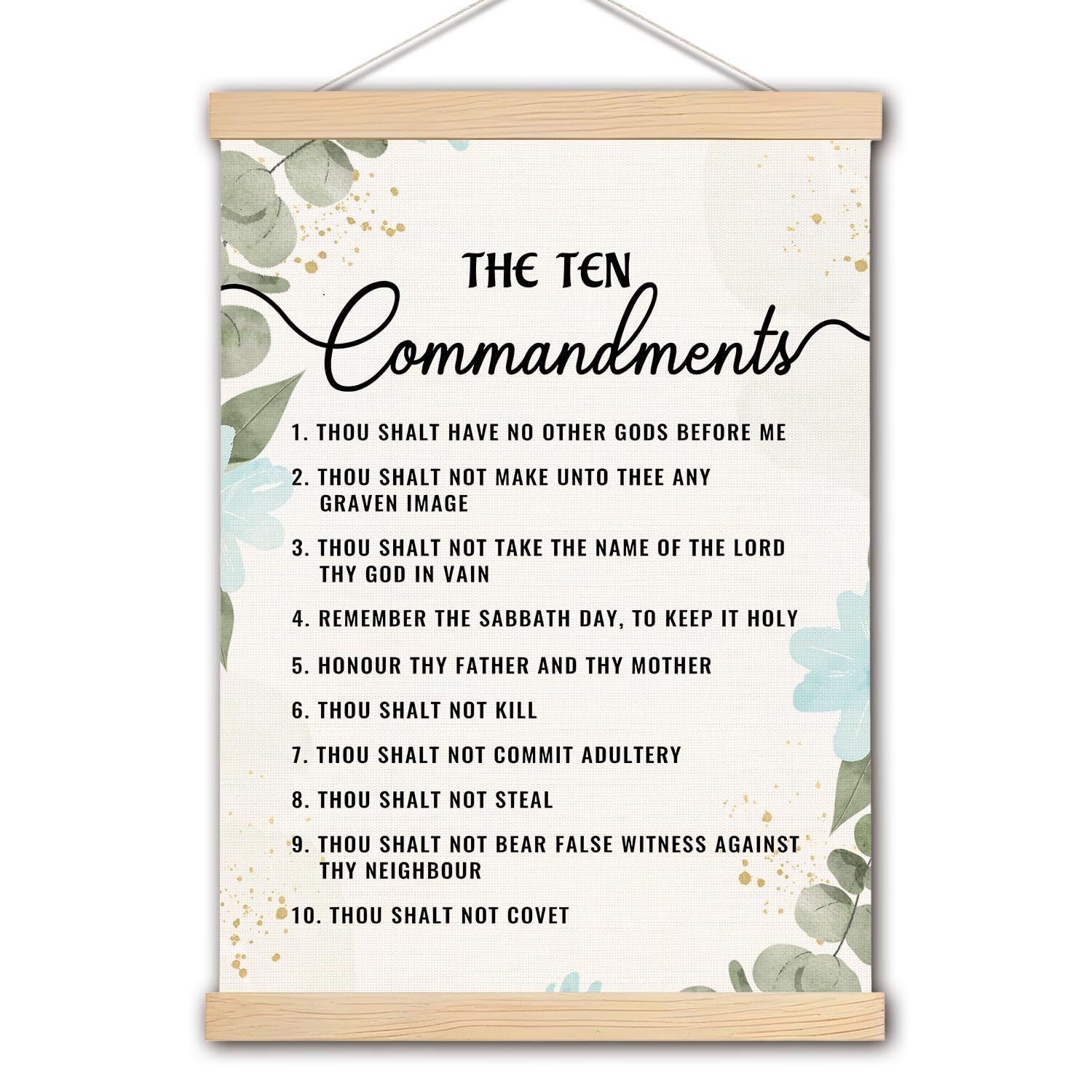 Amazon.com - DNEULYR Ten Commandments Wall Decor, the Ten Commandments ...
