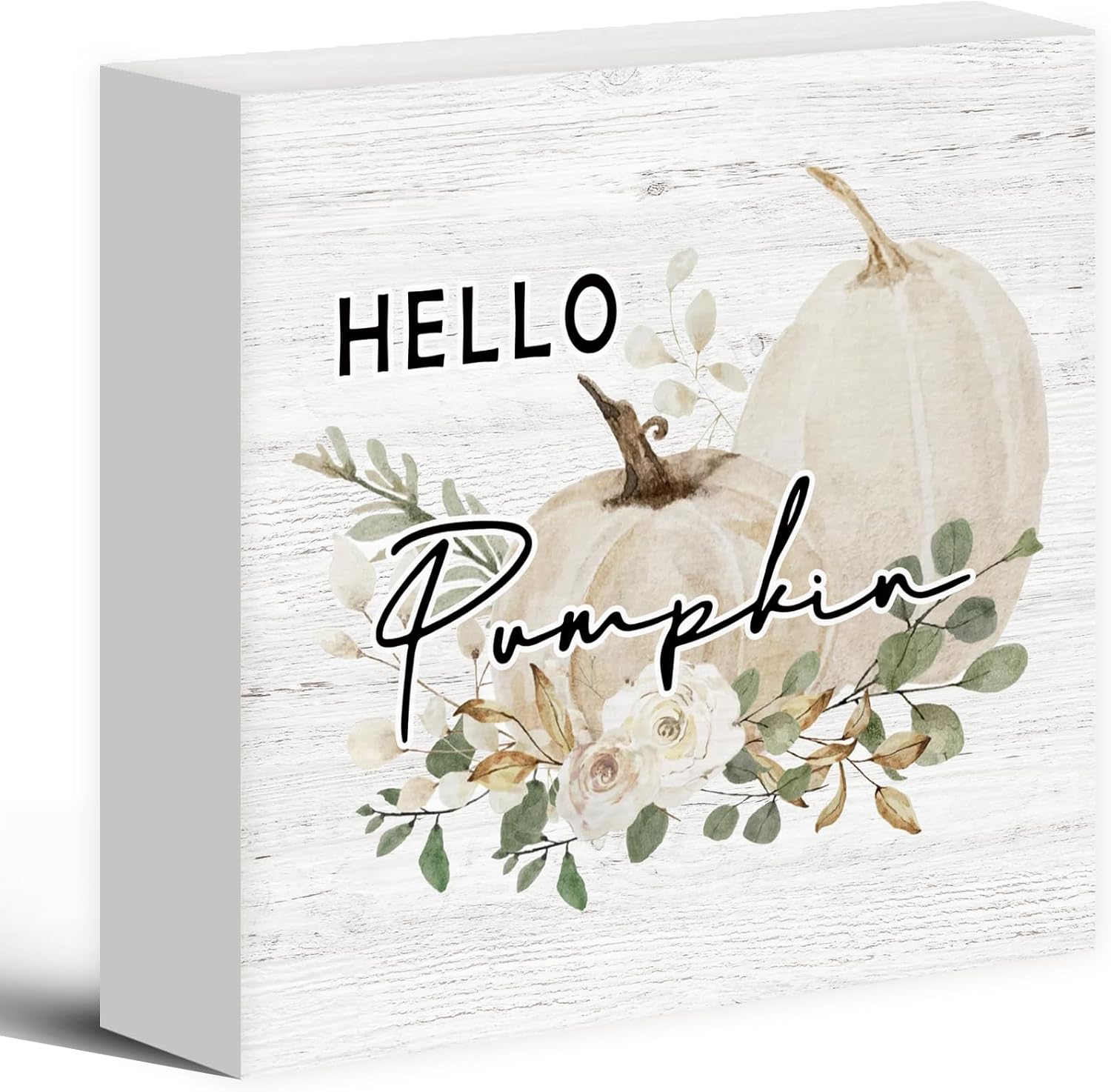 Amazon.com : Luipk Fall Pumpkin Sign Wood Box Sign Desk Decor, Rustic ...