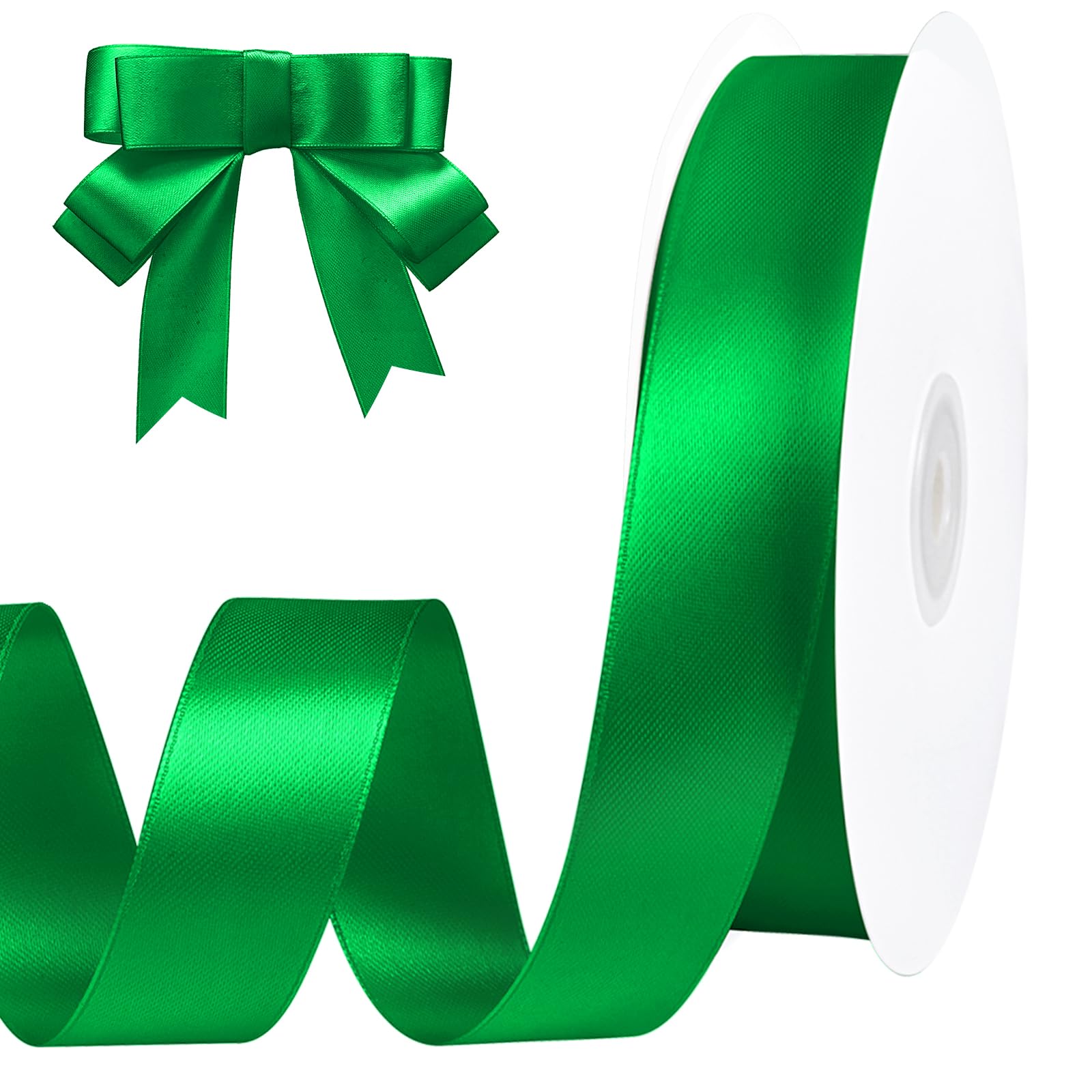 Snapklik.com : Double Faced Green Ribbon 1 Inch 60 Yards Green Satin ...