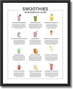 Amazon.com: Novosta Smoothies Your Essential Guide Poster - Top 12 Smoothies with Health ...